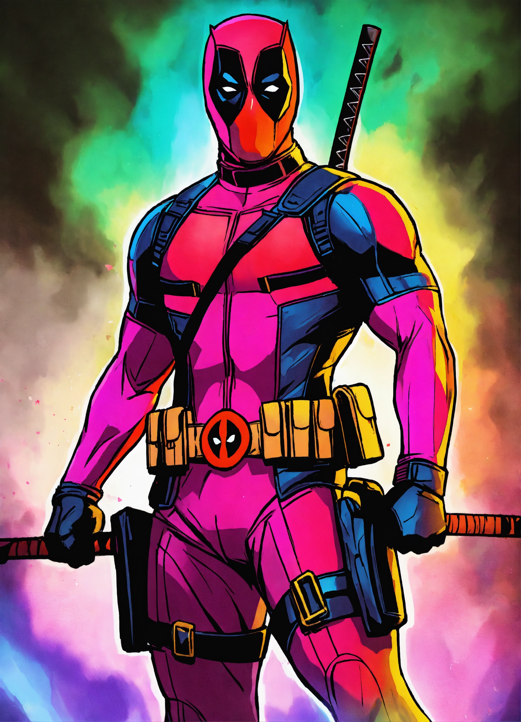 Lexica - Deadpool god purple rainbow