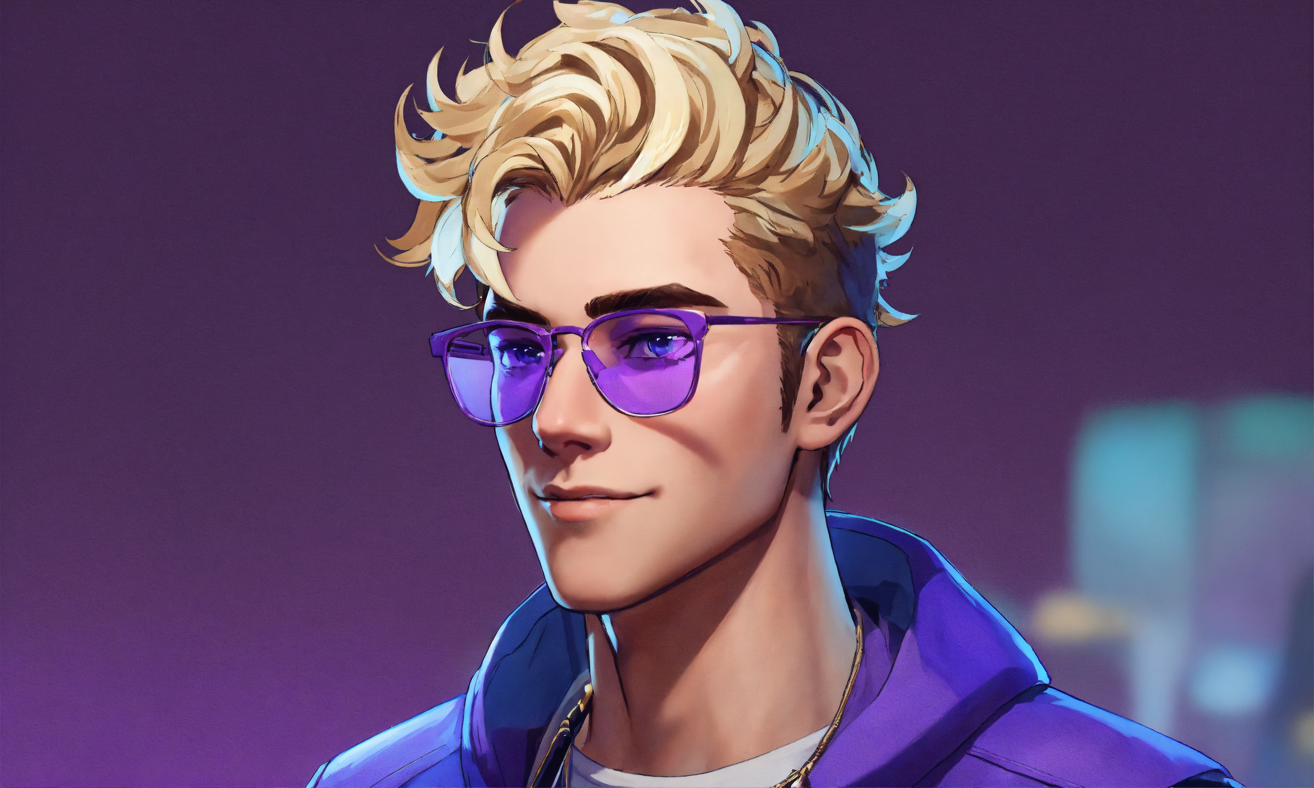 Lexica - A male gaming streamer, blonde hair, clean shaved, short wavy ...