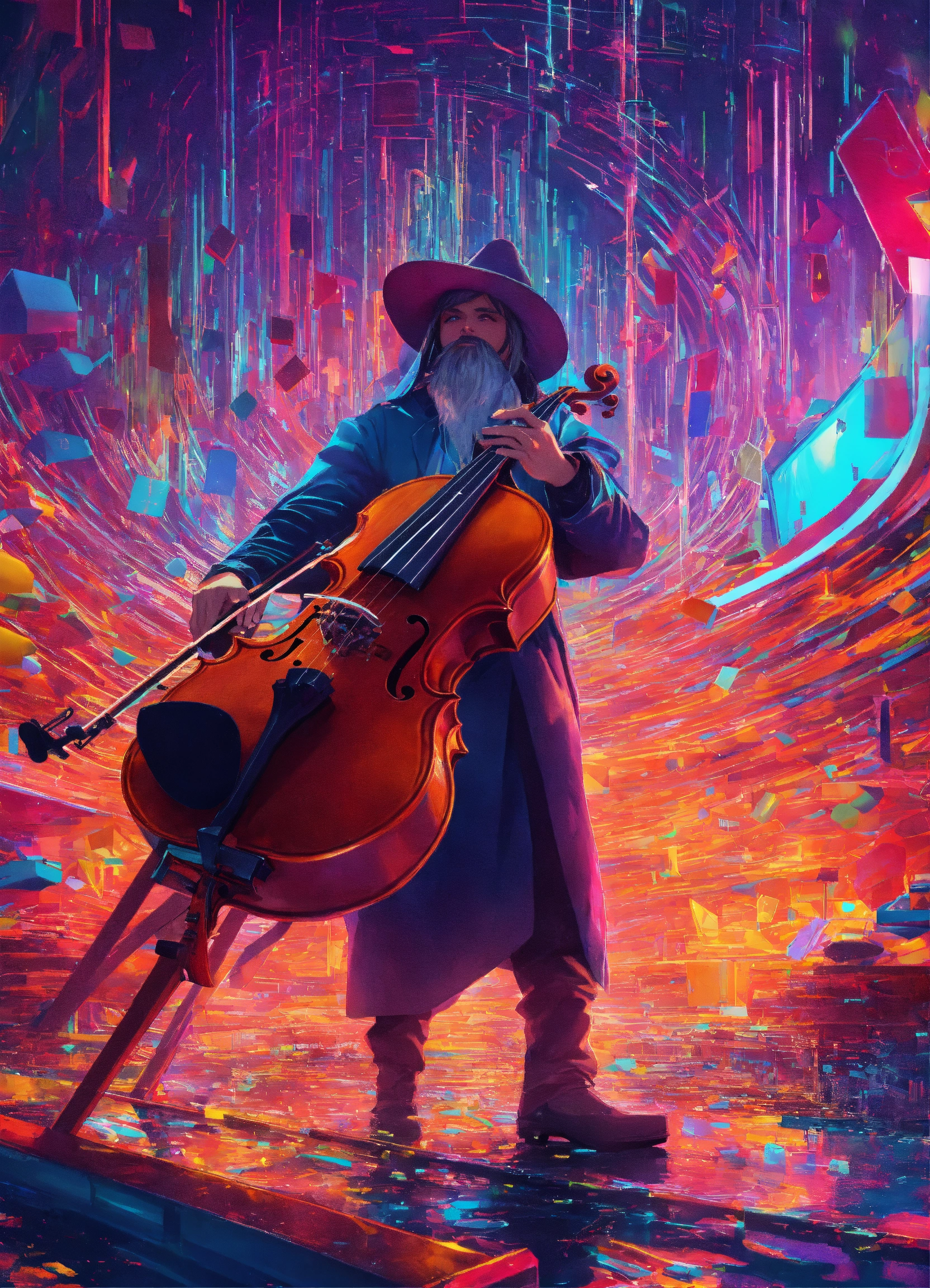 Lexica - A time-traveling wizard, violin infused into a floating retro ...