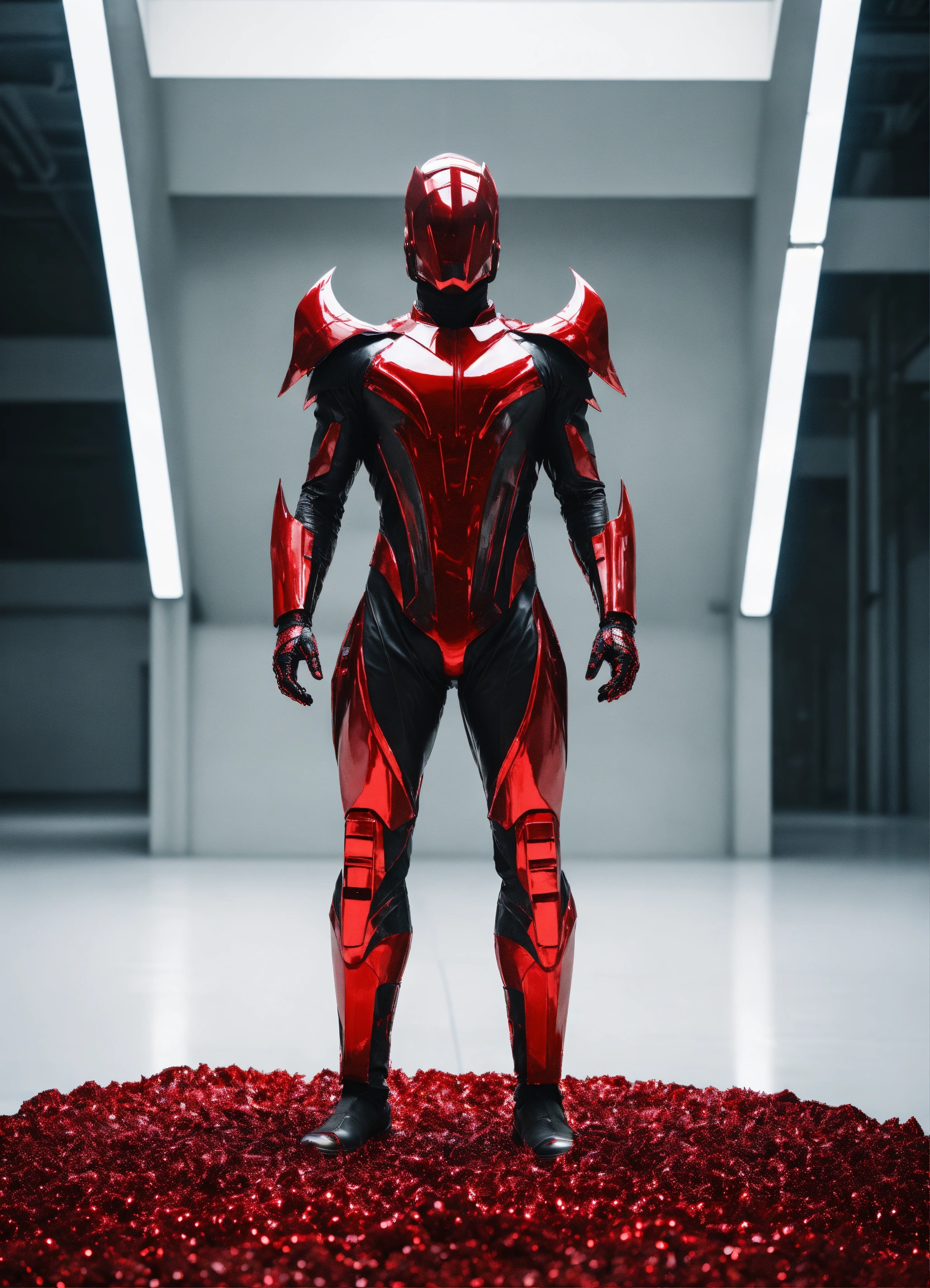 Lexica - An ultrarealistic photograph of an enormous minimalist red sci ...