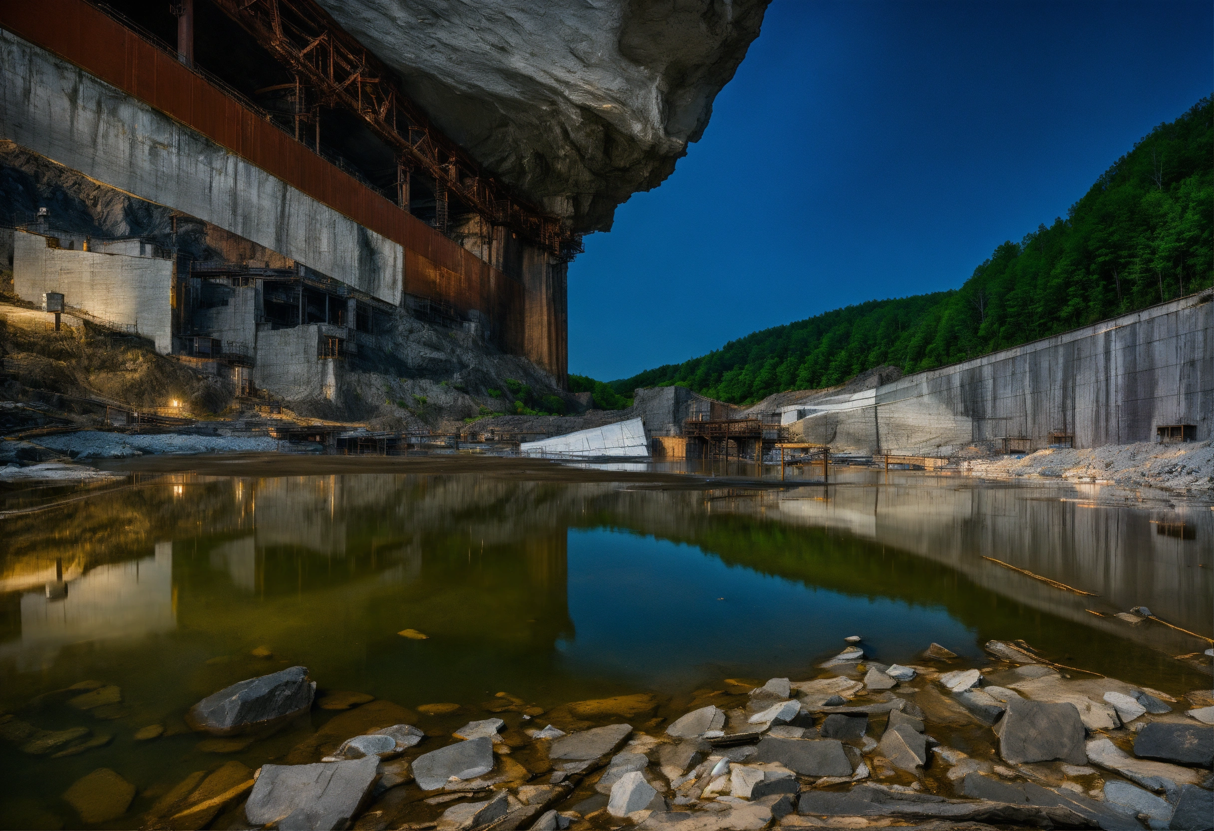 Lexica - Pennsylvania Slate Quarry looking ominus and partly flooded ...