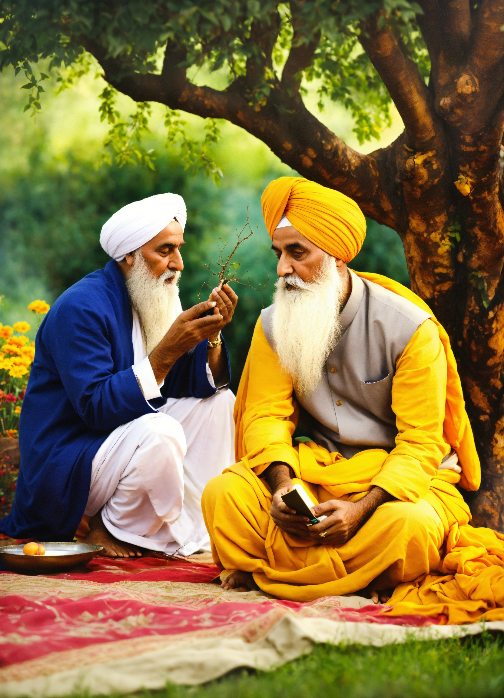 Lexica - Sikh guru guru nanak dev ji,with gursikh man & woman s itting ...