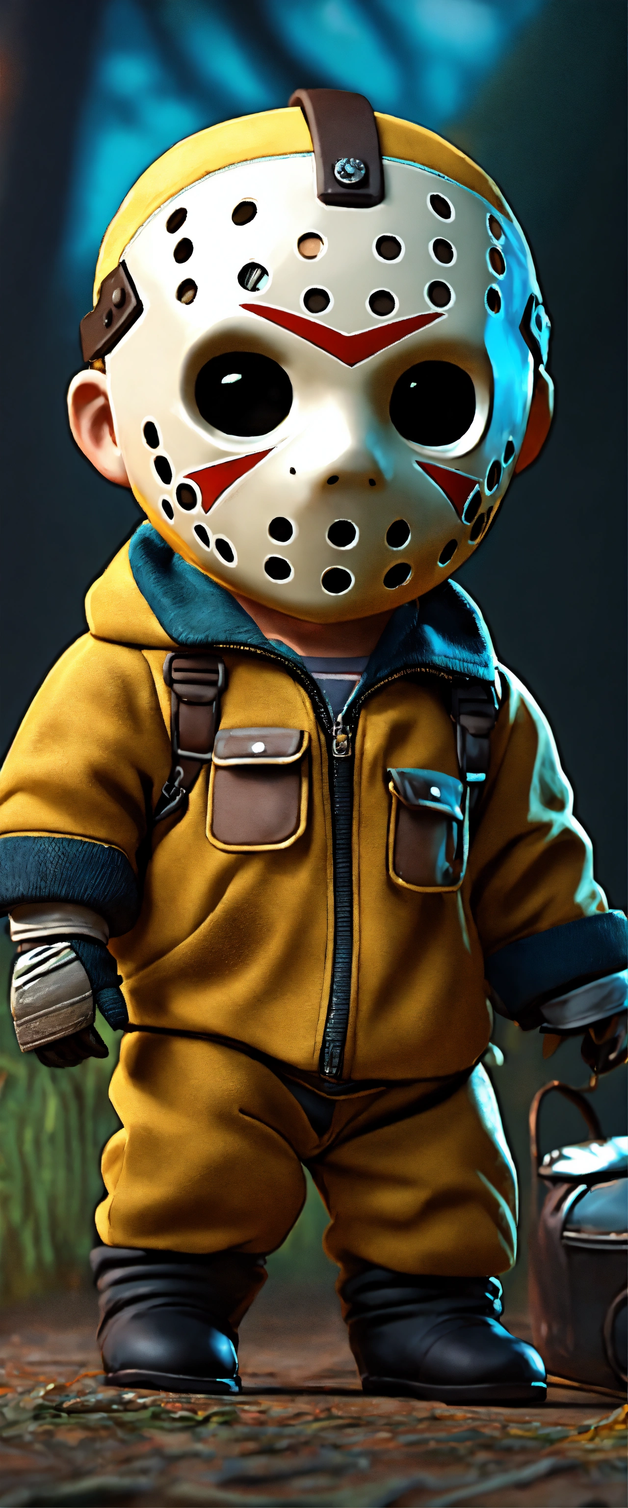 Lexica - Jason Voorhees as a cute baby, cartoon effect, very big eyes ...