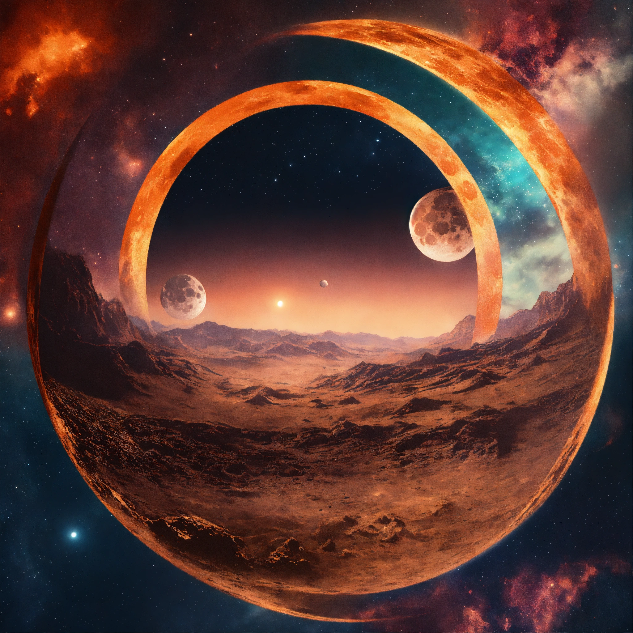 Lexica - Planet, the moon loop unreal abstract collage