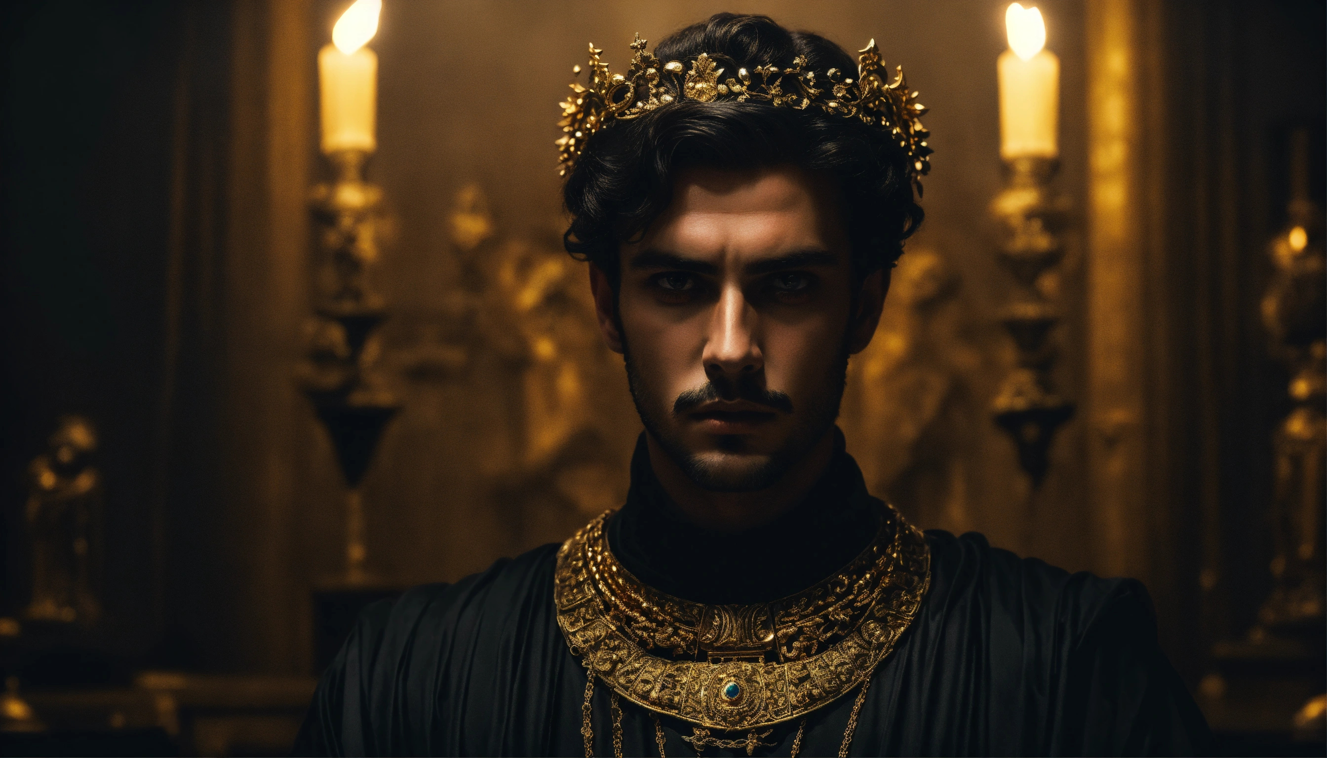 Lexica - Dark, mysterious and dramatic portrait of a young handsome ...