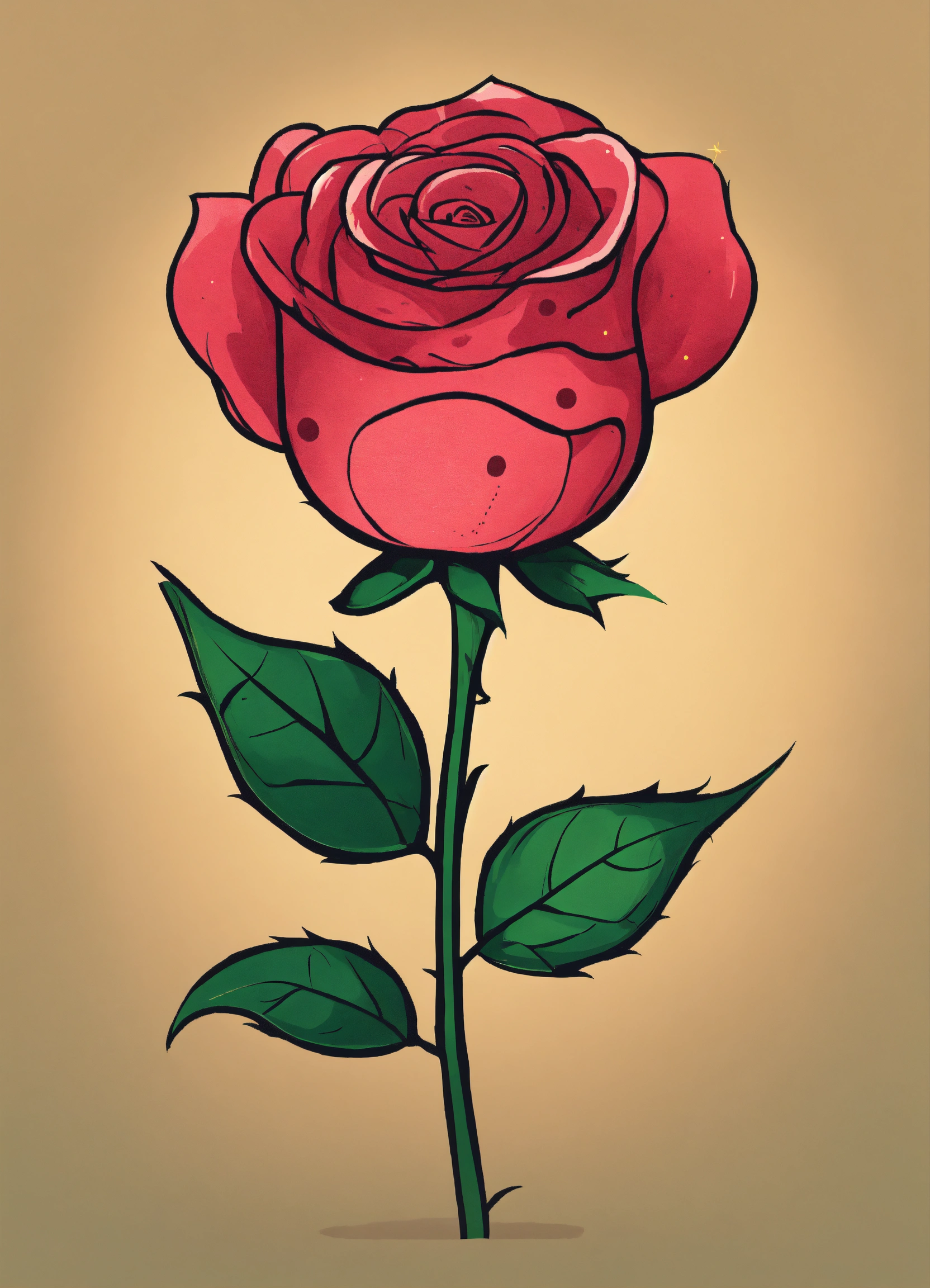 Lexica - A single anthropomorphic rose with a smile and two x for eyes ...