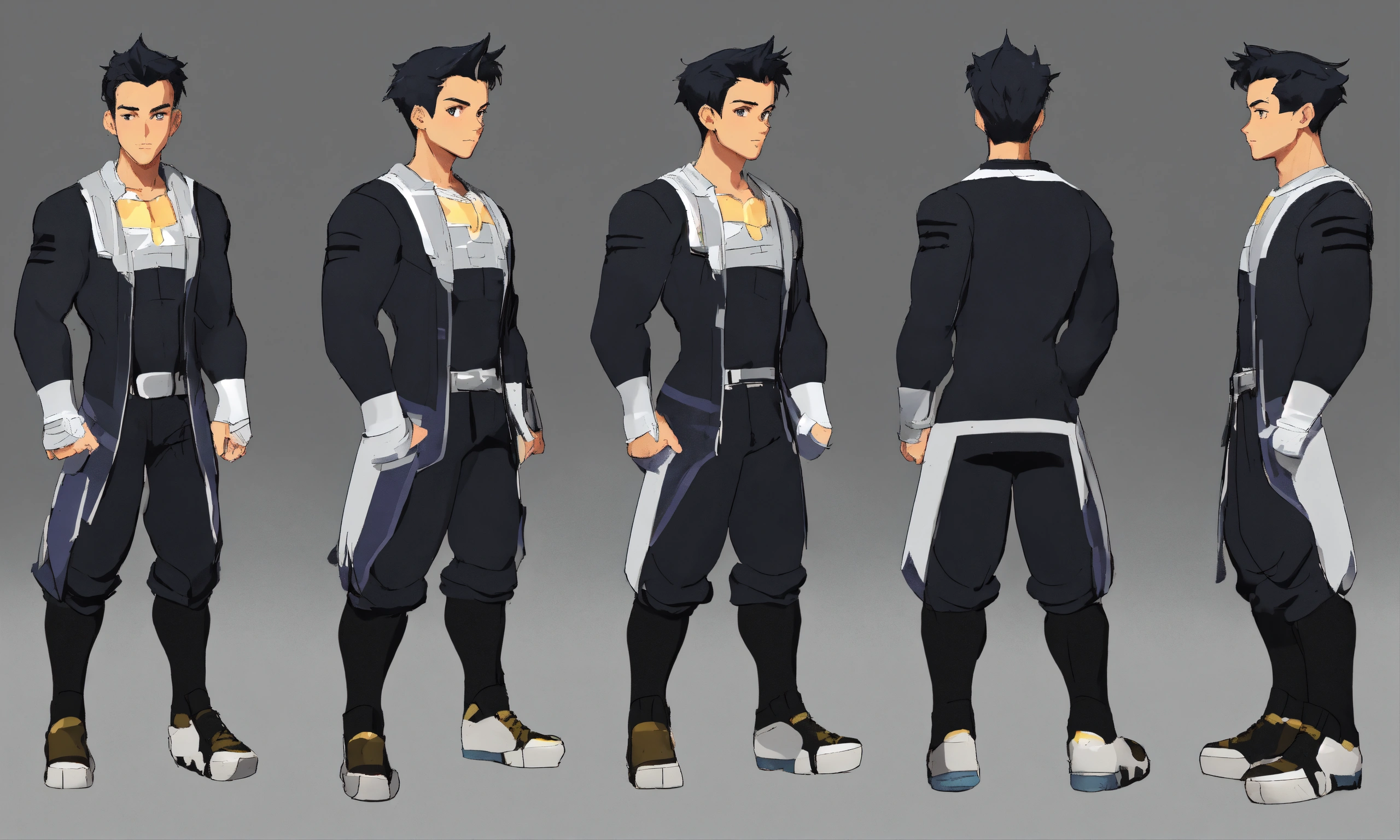 Lexica - Man, cute, black, cartoon, character sheet, full body ...