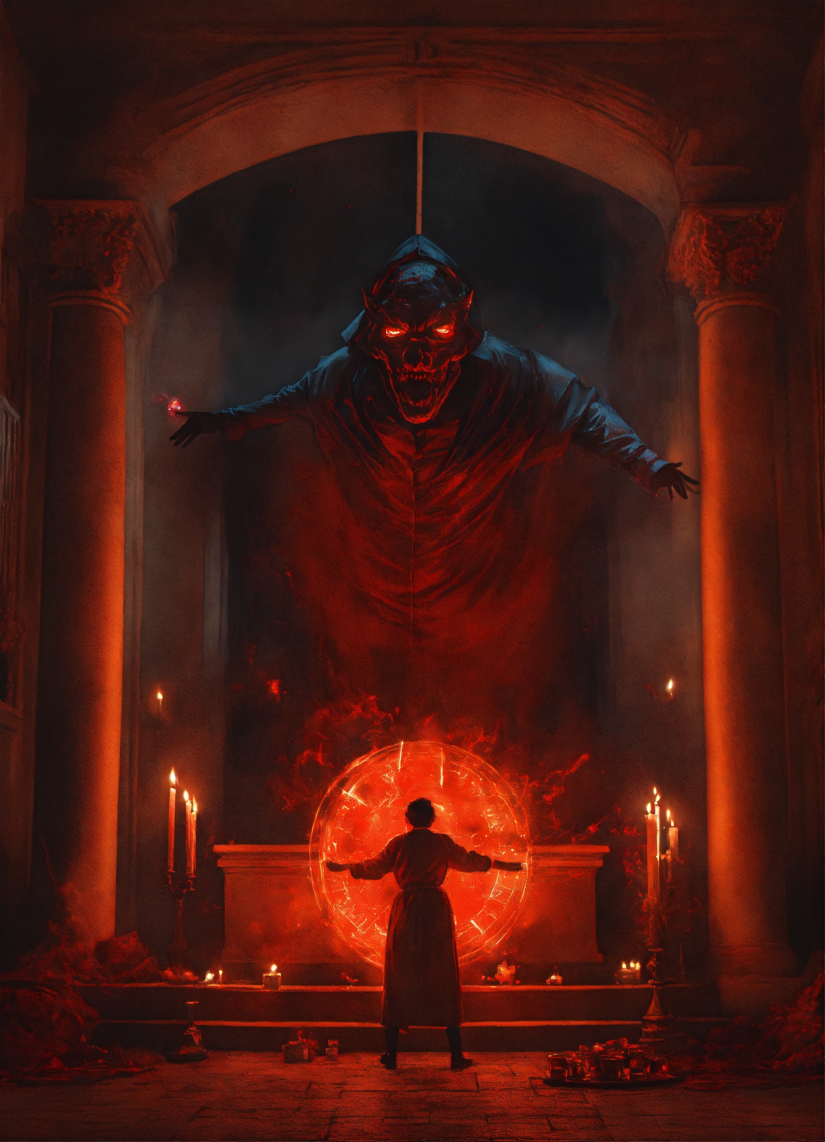 Lexica - A person conjuring evil forces to summon the devil, the ...