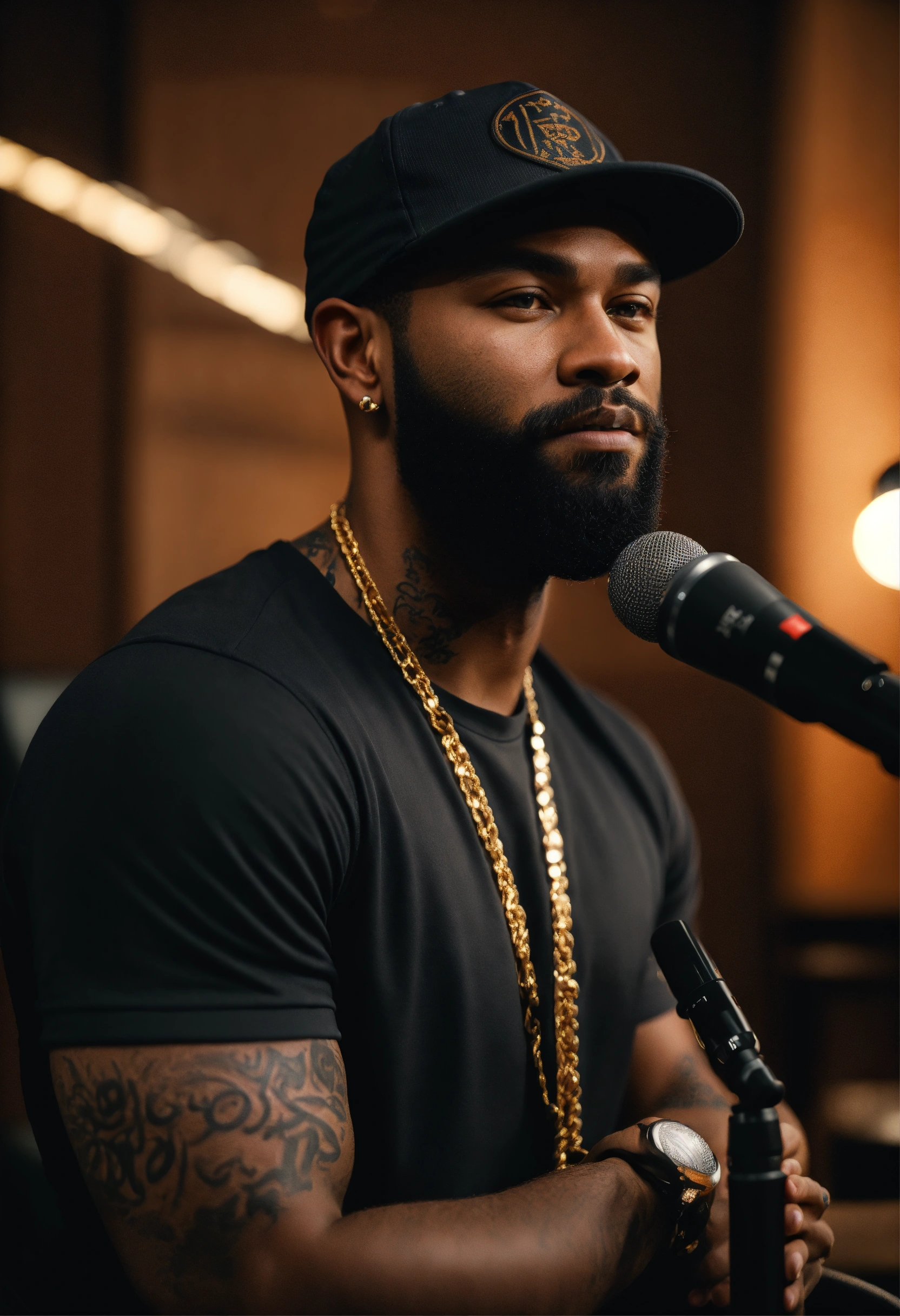 Lexica - Portrait of a handsome black man with well broomed short beard ...