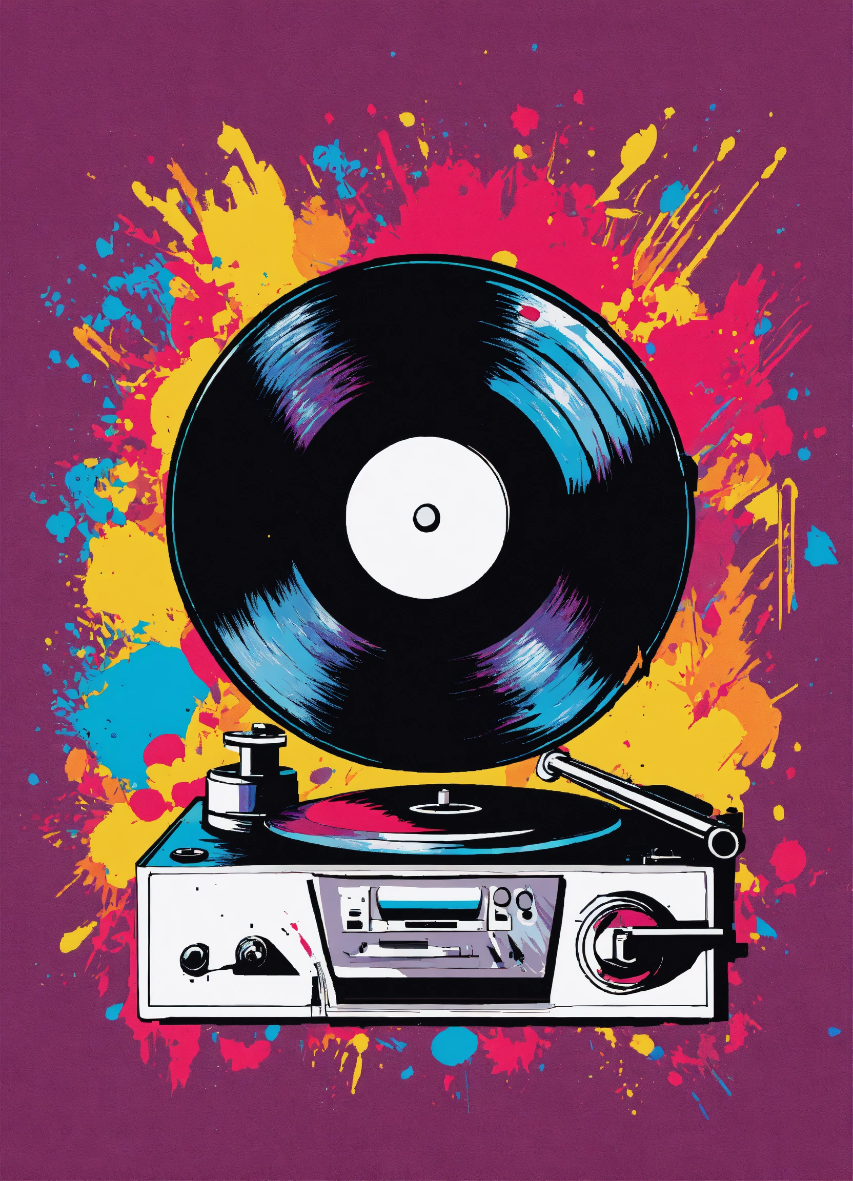 Lexica - Print ready vector t-shirt design, illustration of a turntable ...