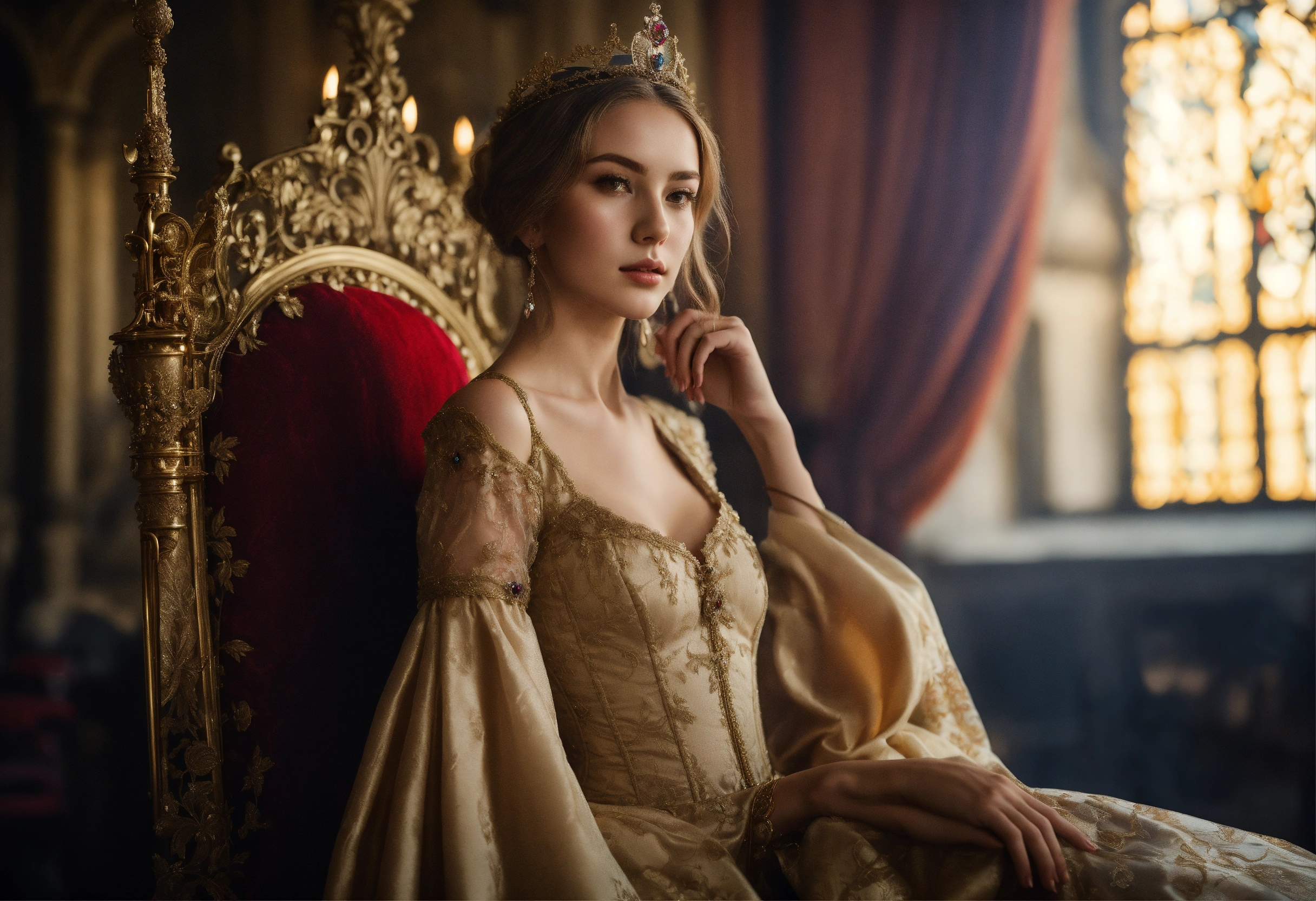 Lexica - Fine art portrait photography, medieval setting, full body ...