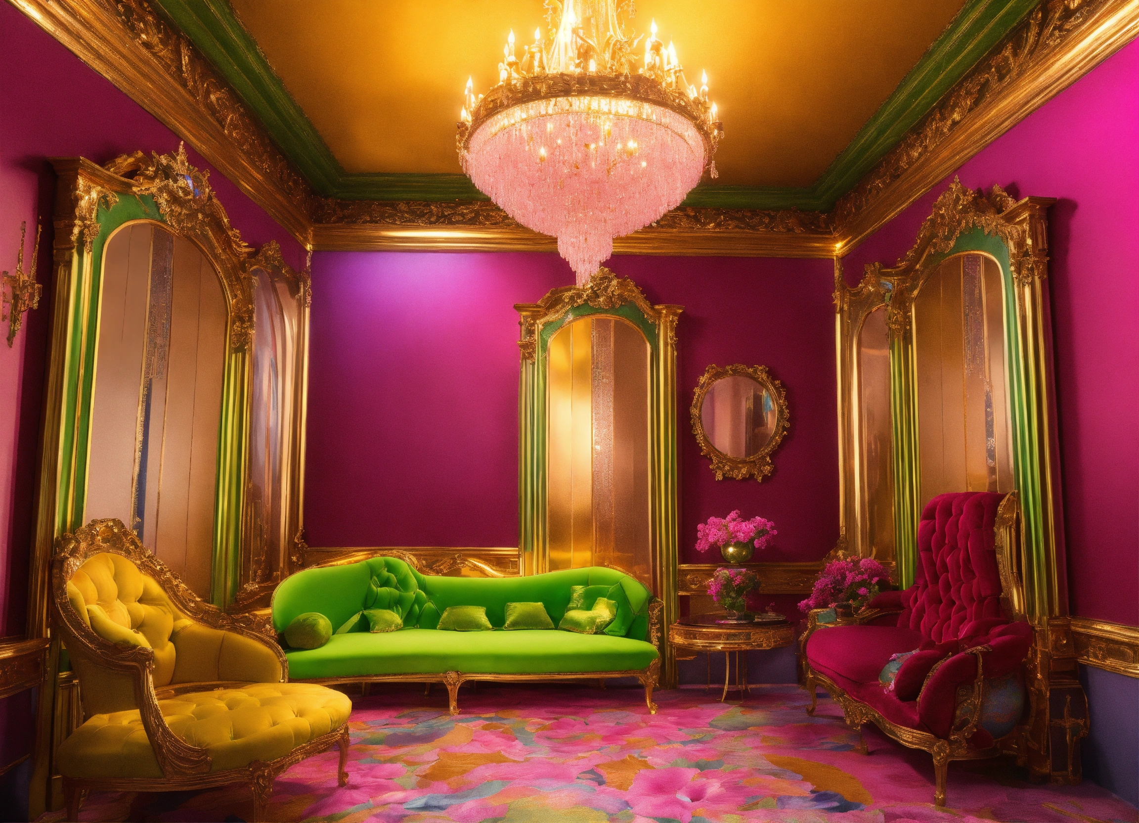 Lexica - Futuristic beautiful French mansion interior glamorous ...