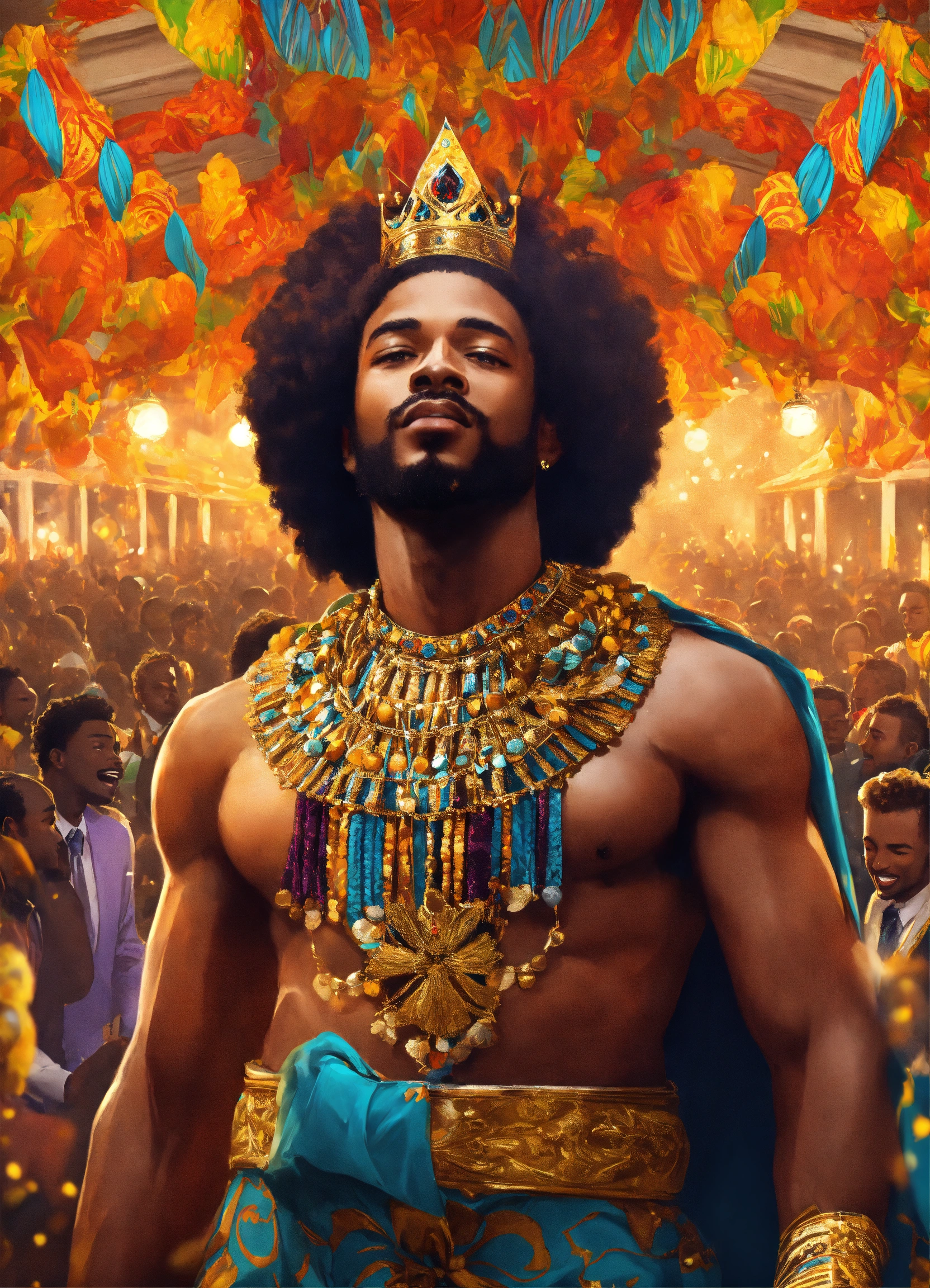 Lexica - Jaw-droppingly lovely African American king adorned in regal ...