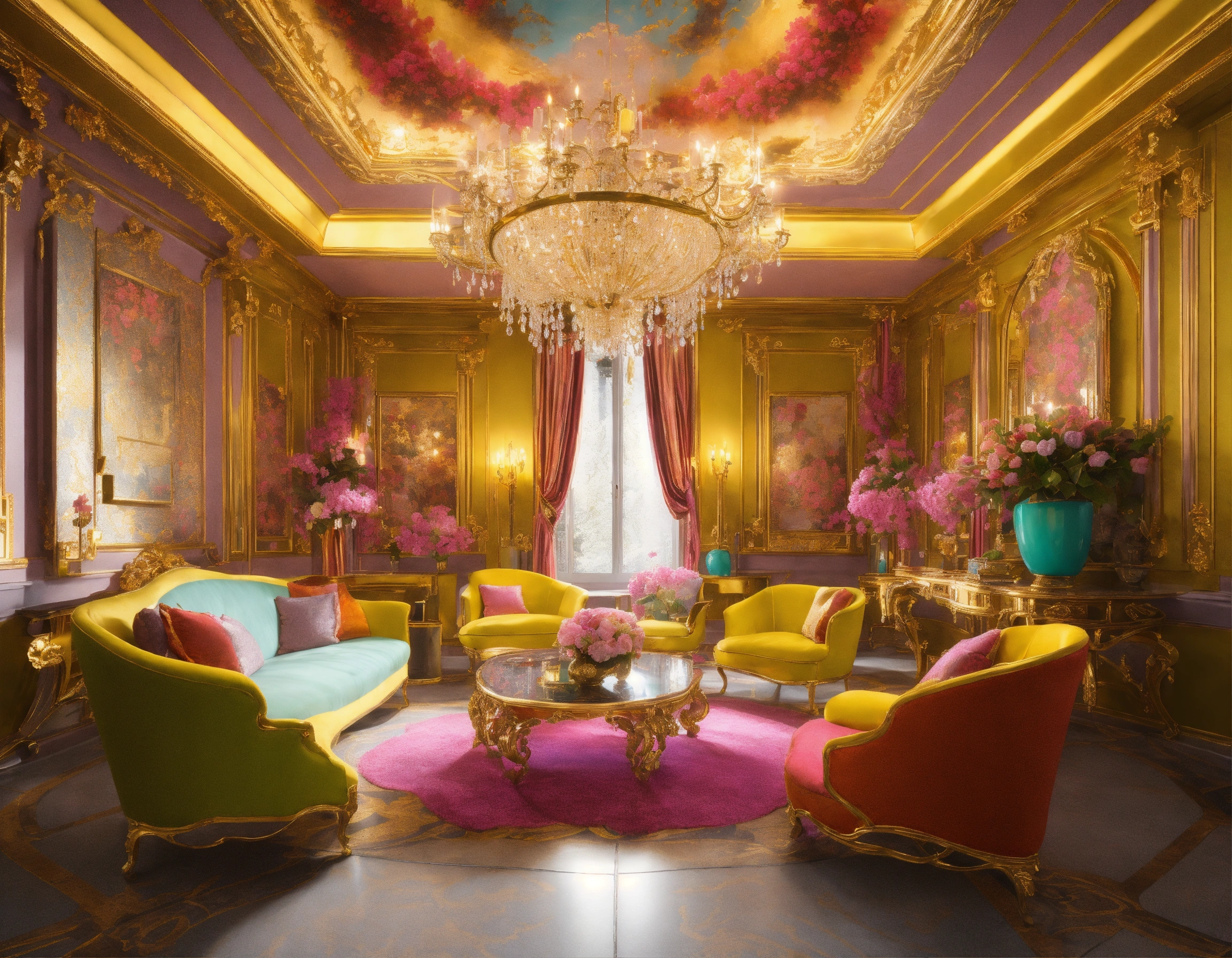 Lexica - Futuristic beautiful French mansion interior glamorous ...
