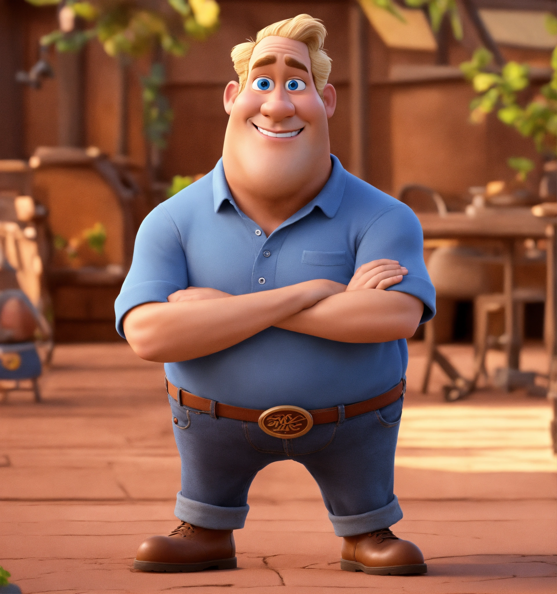 Lexica - Pixar middle-aged slim man blonde full body blue eyes big ...