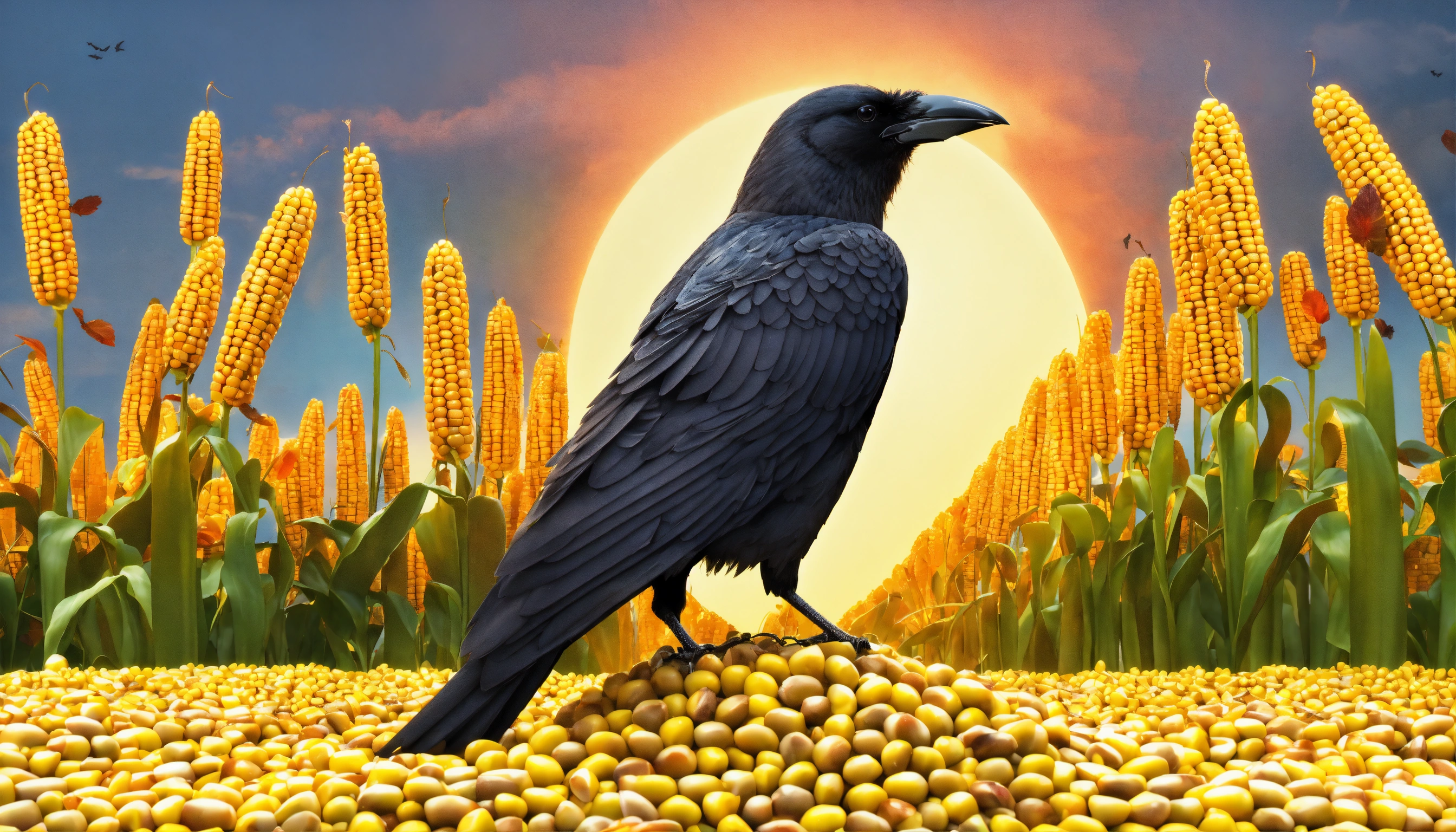 Lexica - One crow sitting on corn seeds .," 3D pictures, storybook ...