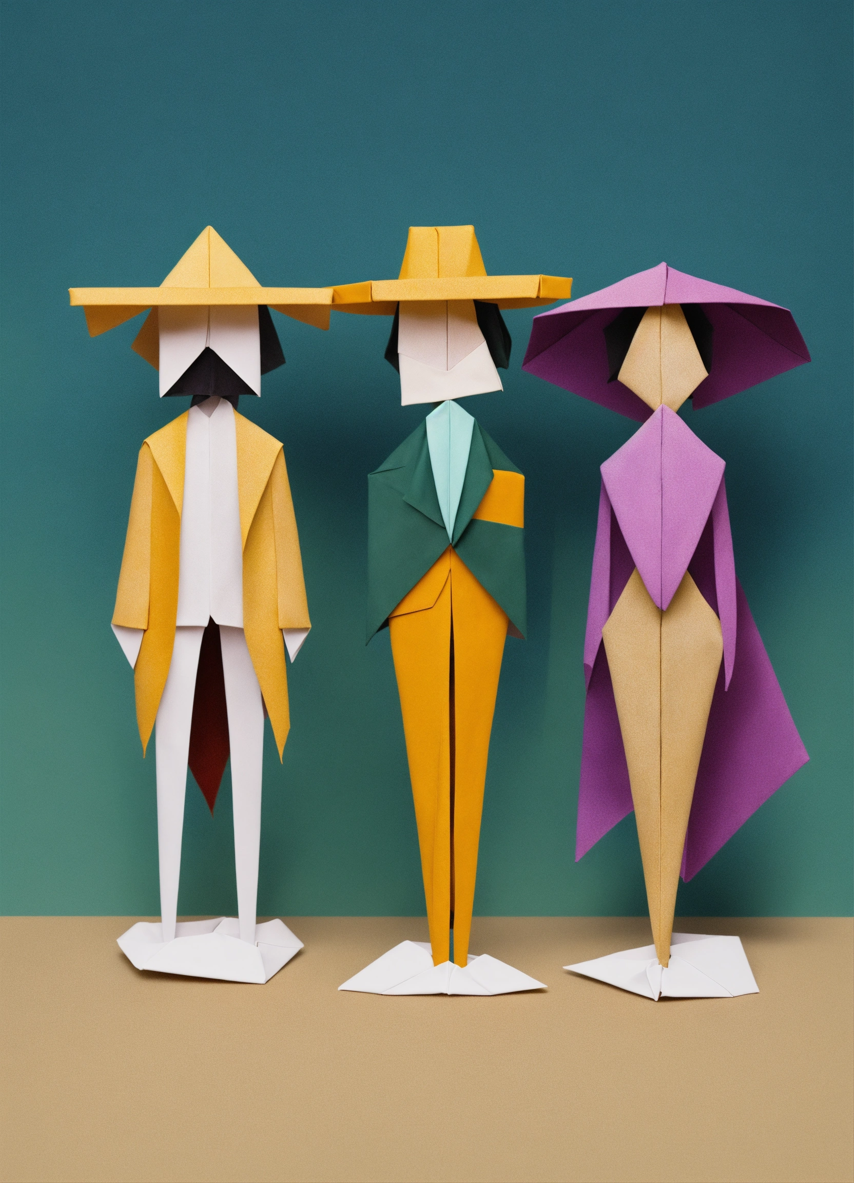 Lexica - 3 people the good, the bad and the ugly with origami ...