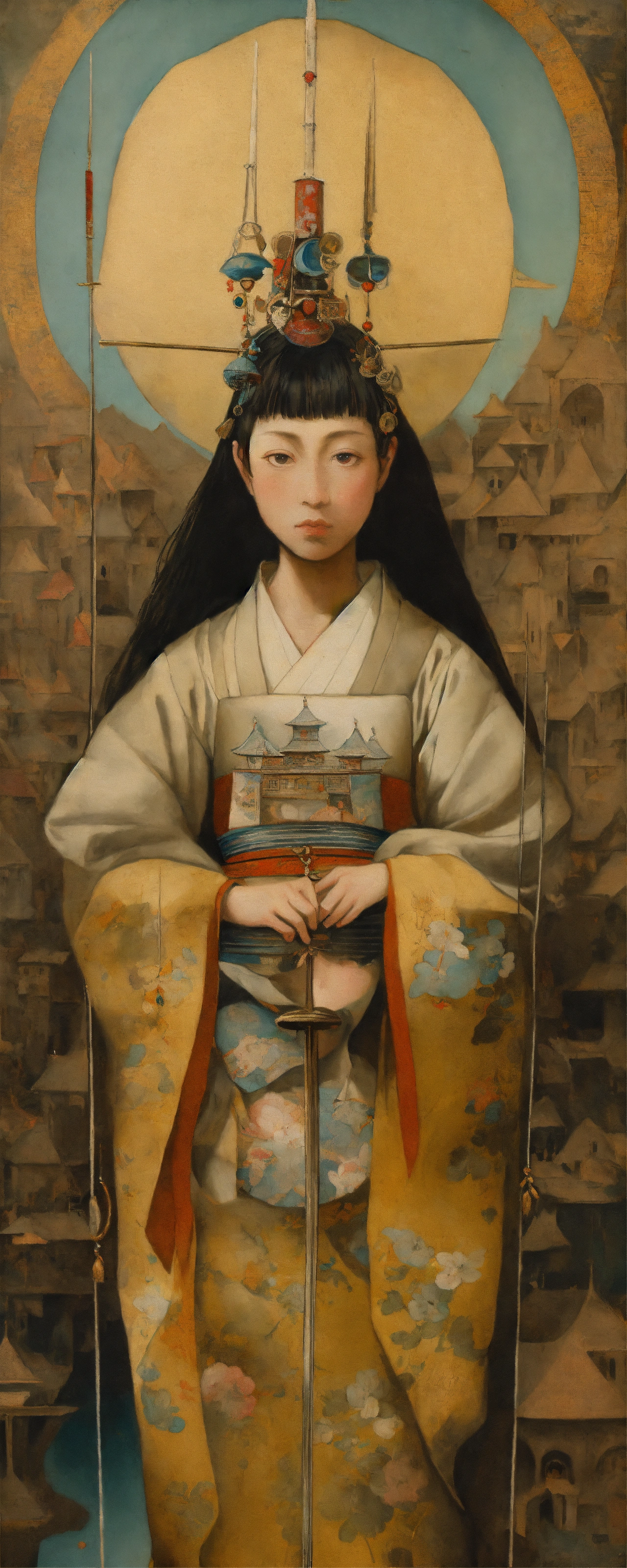 Lexica - "A bizarre portrait of a stoic girl samurai with mesmerizing ...