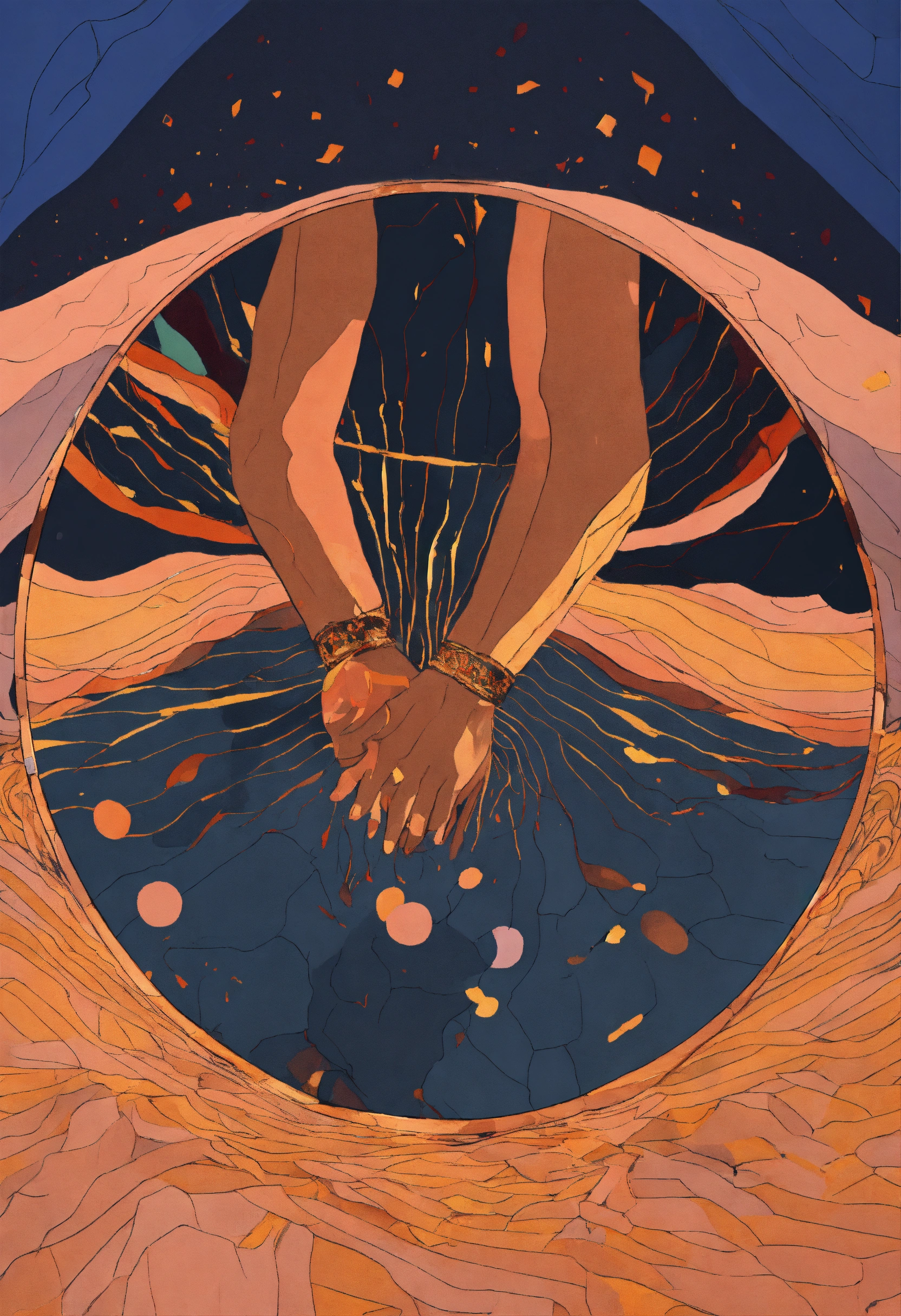 Lexica - Abstract, hands touching mirror