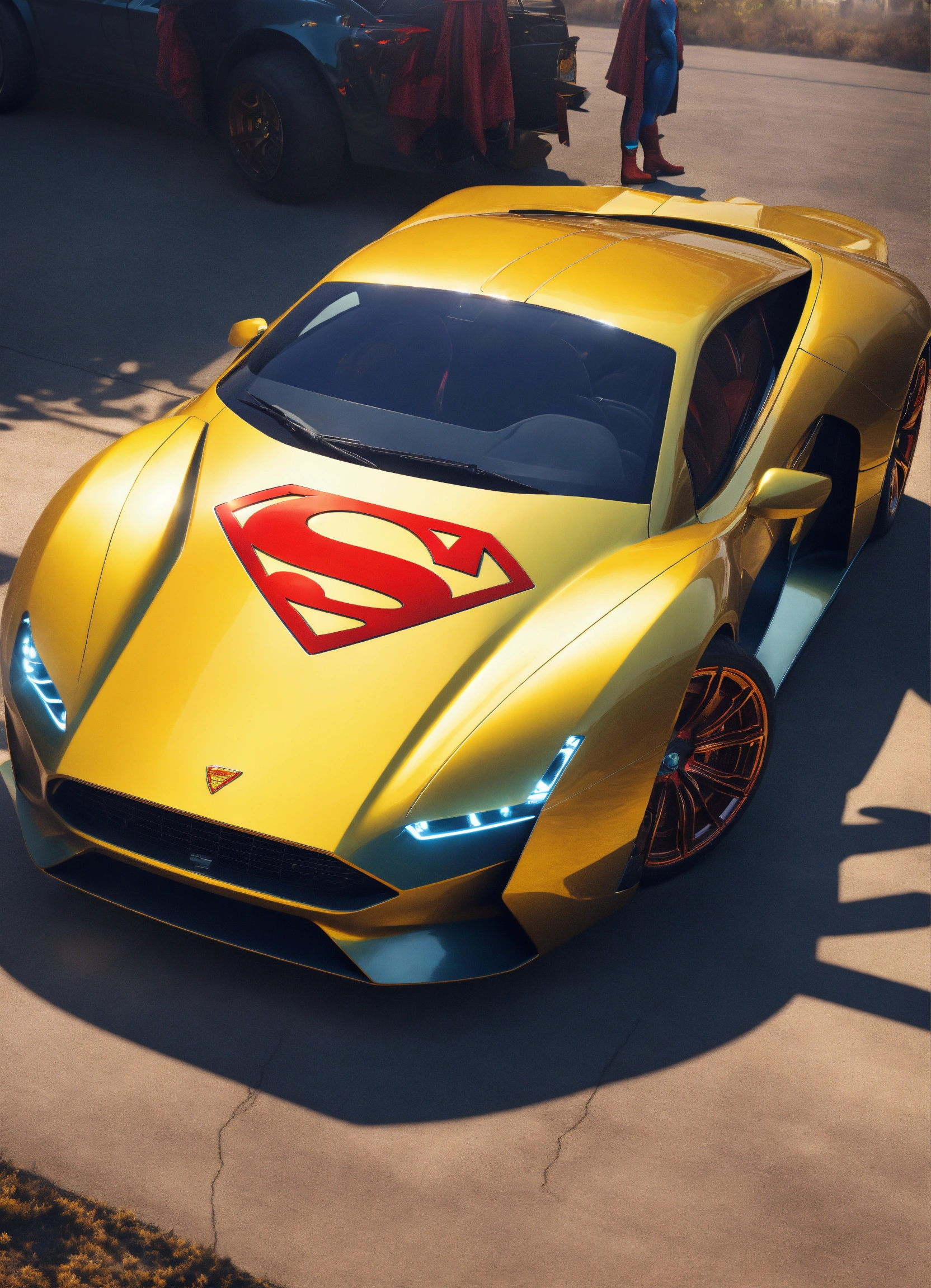 Lexica - Superman as a exotic car, 8k, realistic, front view