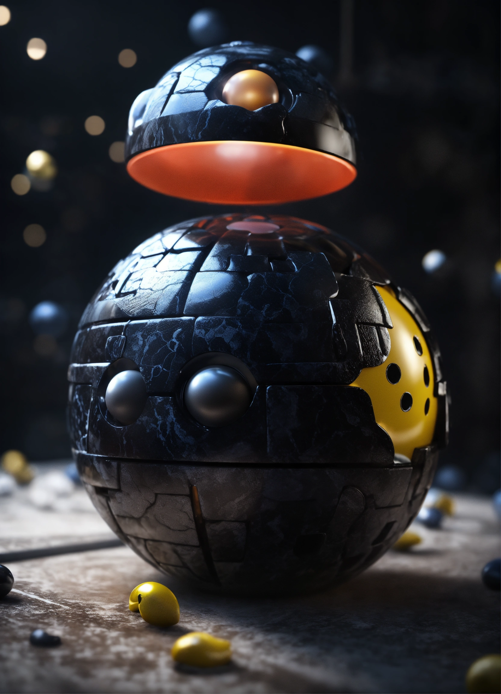 Lexica - Pac Man Marble Grenade concept, made out of black snake clouds ...