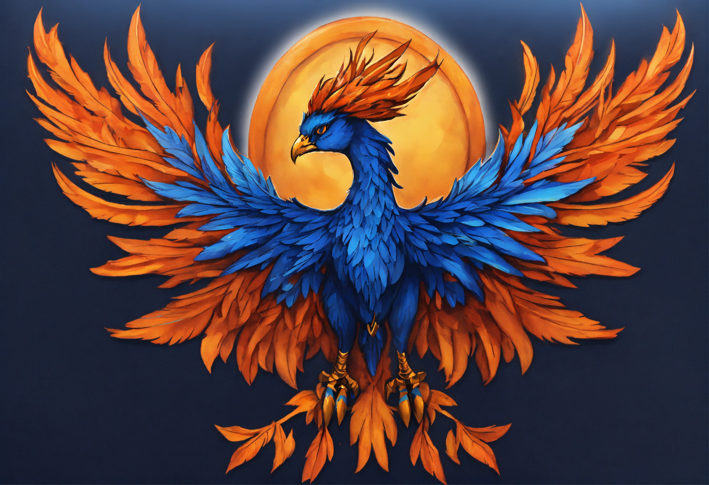 Lexica - Blue and orange pheonix sticker