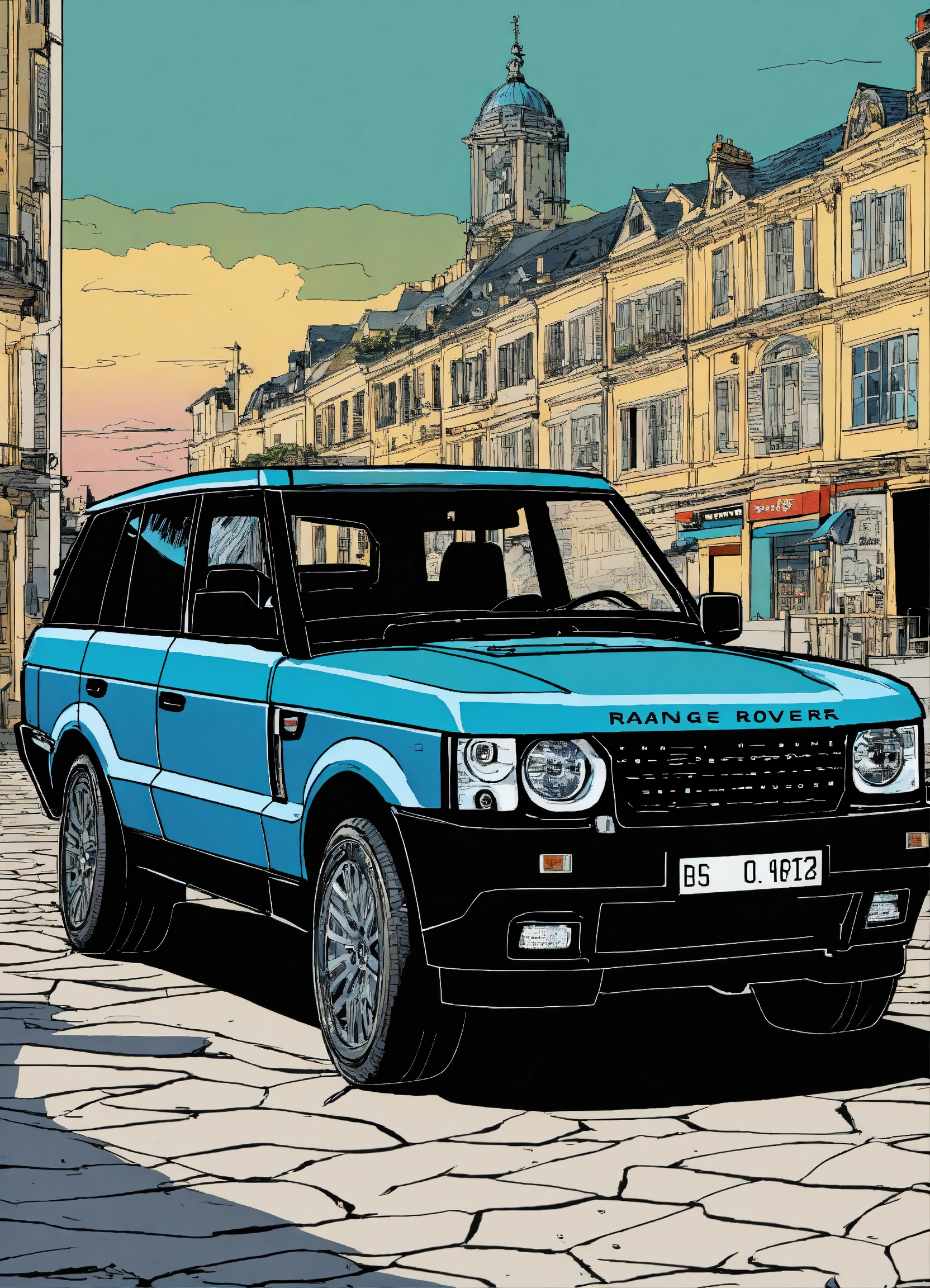 Lexica - Detailed pen and ink illustration of Range Rover Sport 2022 ...