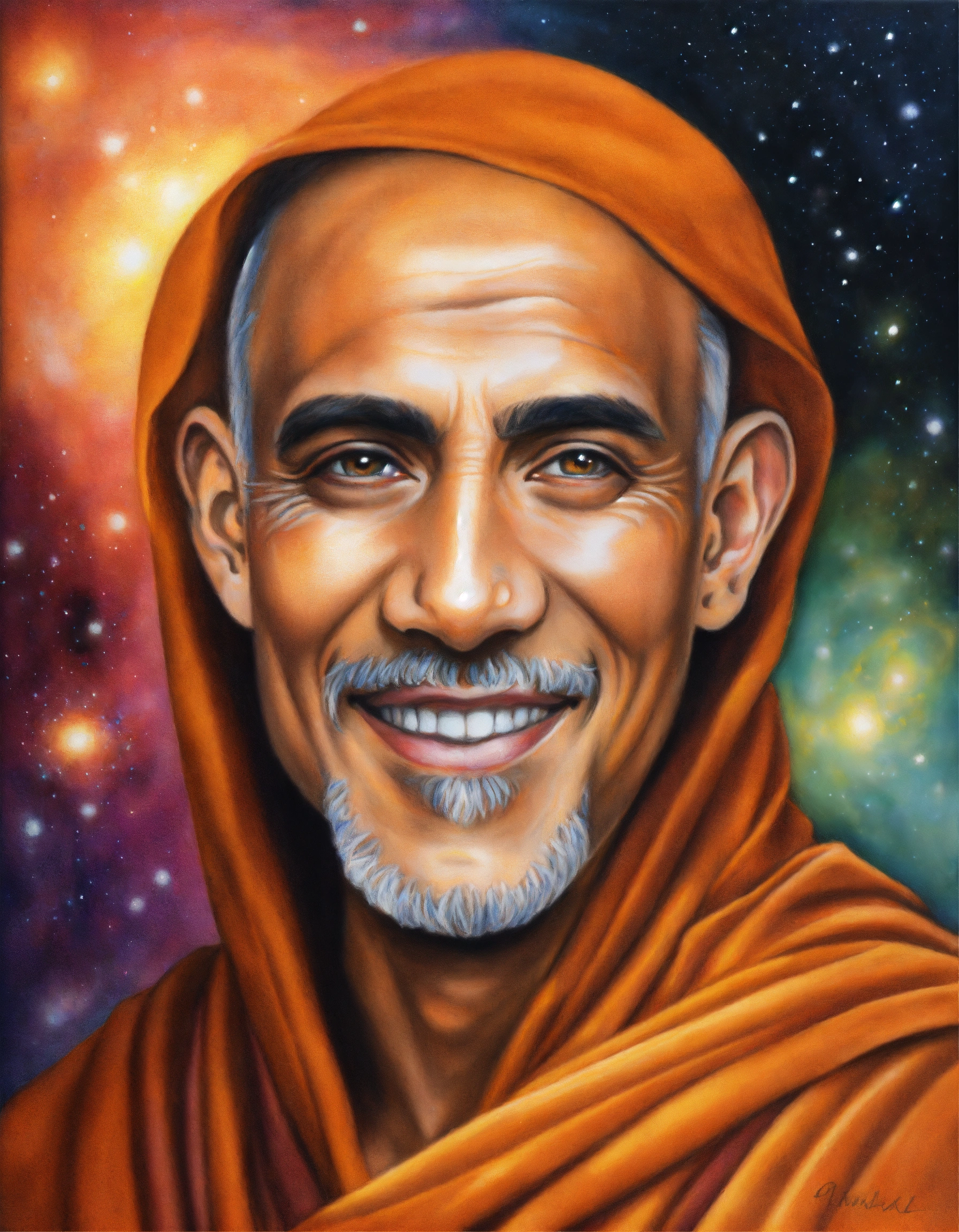 Lexica - Realistic painted colored pencil drawing of Portrait of a monk ...