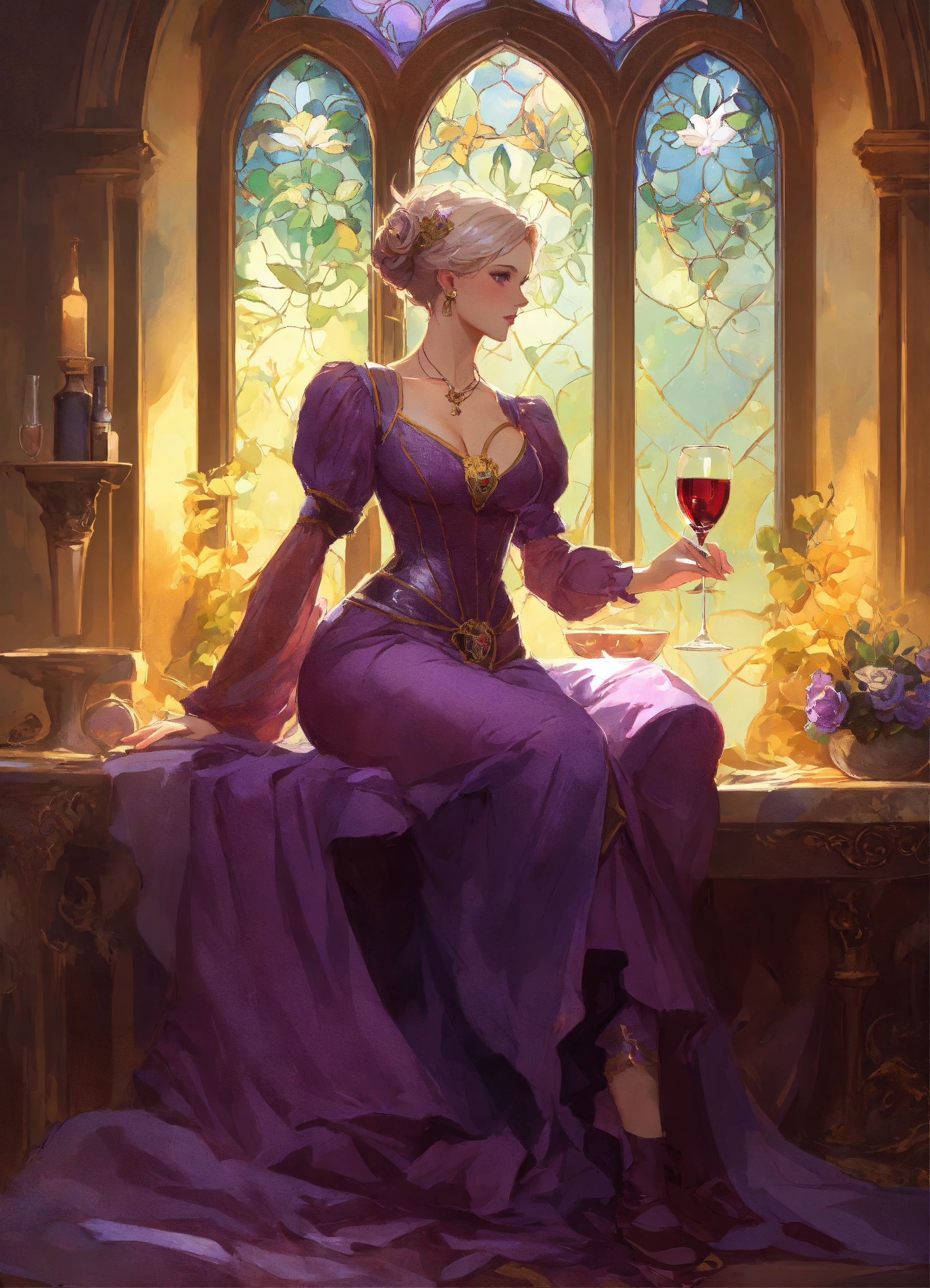 Lexica - Noble mother old countess adult bonde medieval in a room wine ...