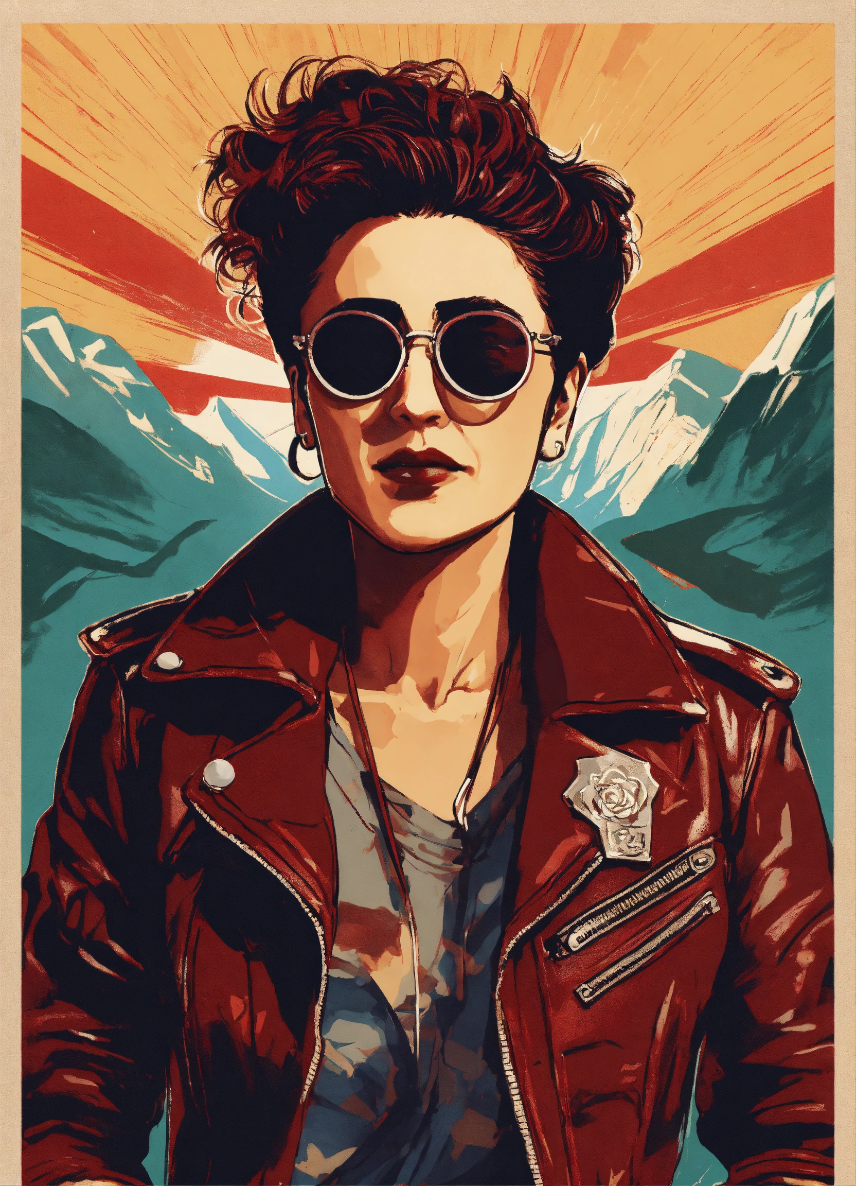 Lexica - Illustration of a cool Rosa Luxemburgo in a rocker avatar ...
