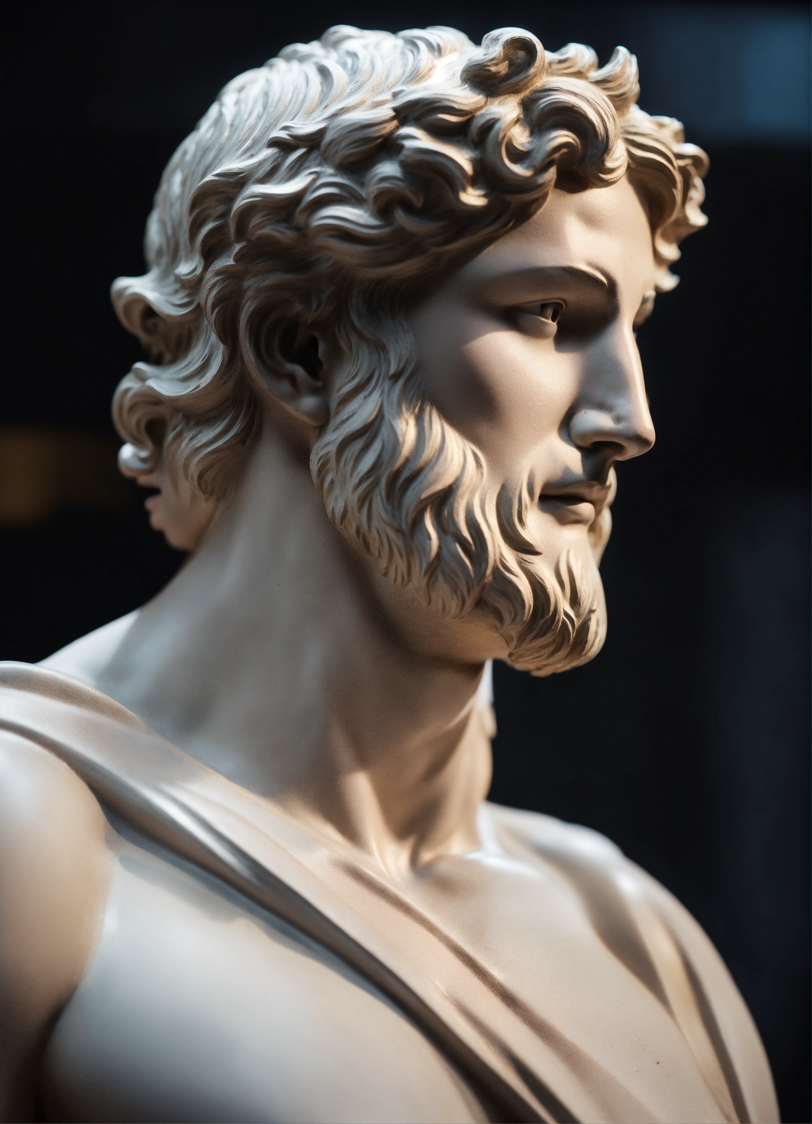 Lexica - Simple muscular greek god statue with middelparting hair with ...