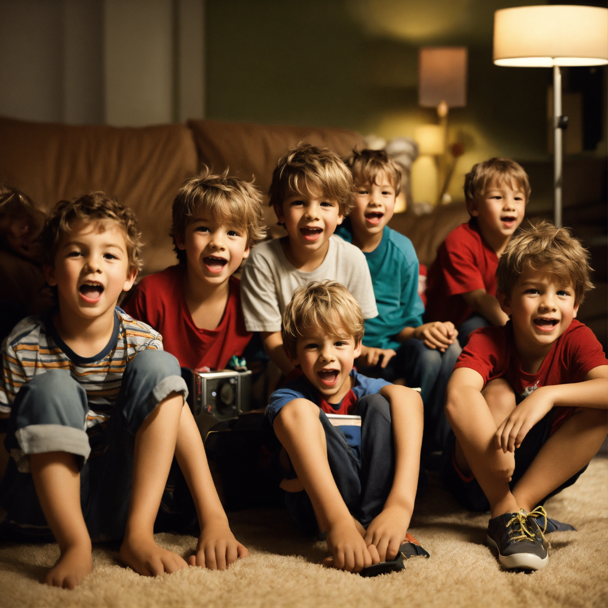 Lexica - (photo, real1), group of rowdy little boys, single focal point ...