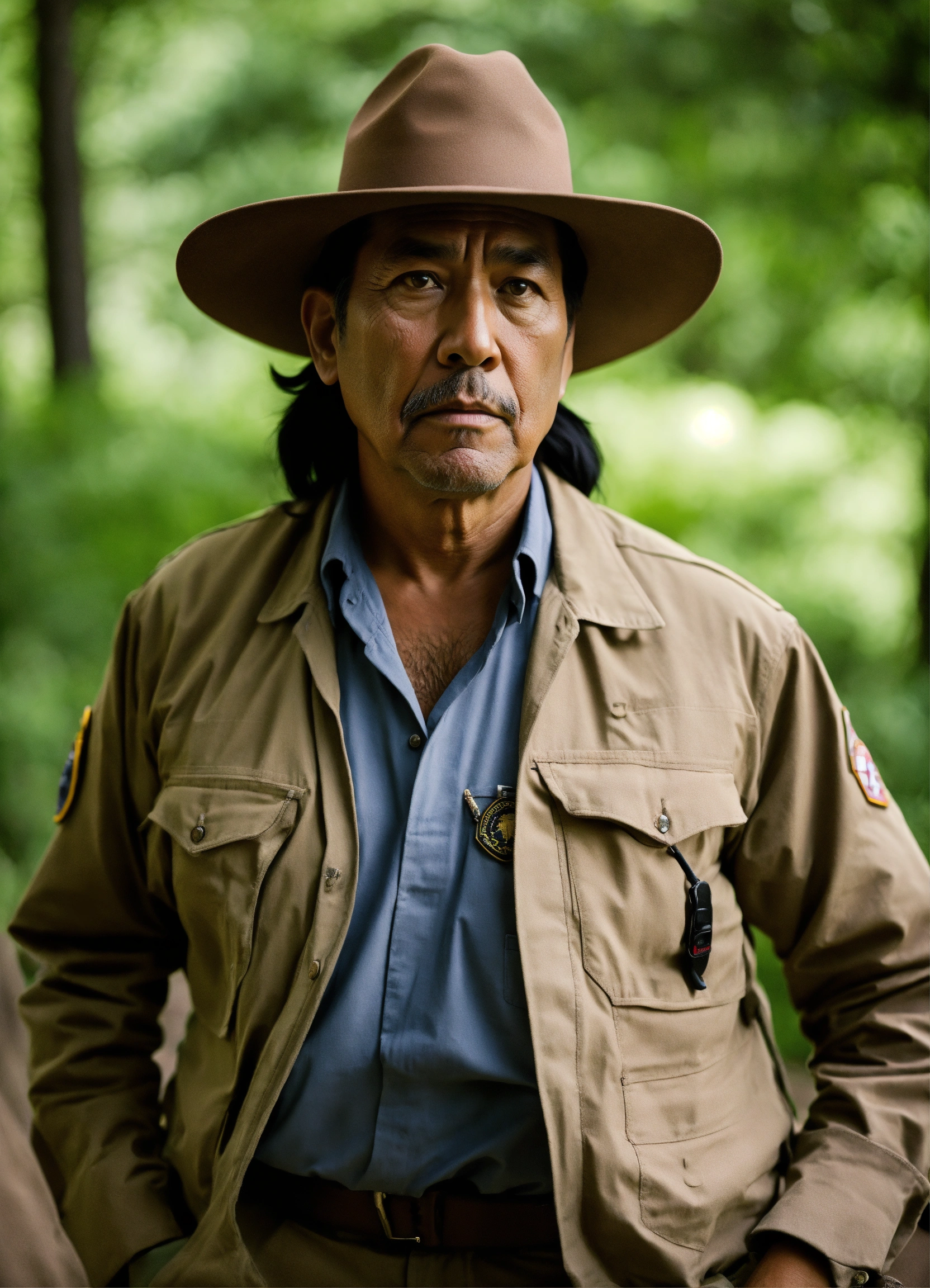 Lexica - Scared unique expressive middle-aged park ranger cherokee ...