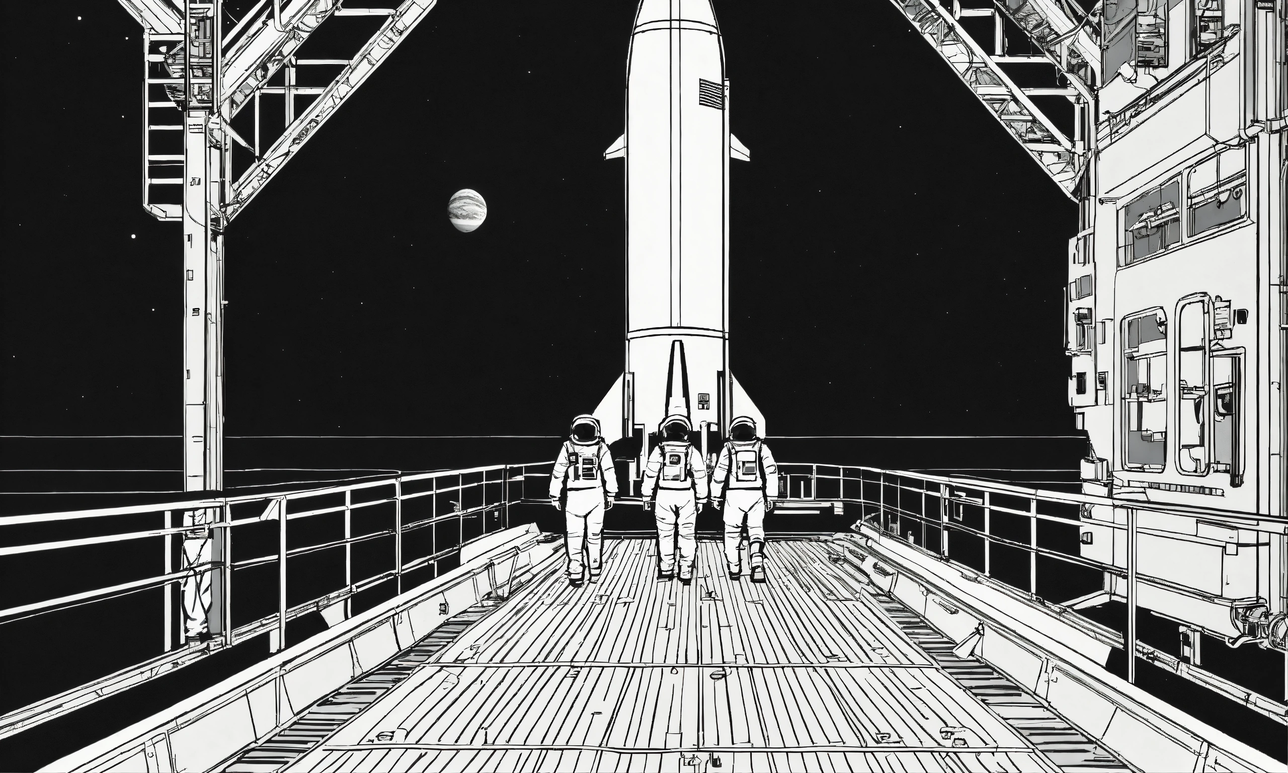 Lexica - Astronauts entering command deck bridge onto Saturn V rocket ...