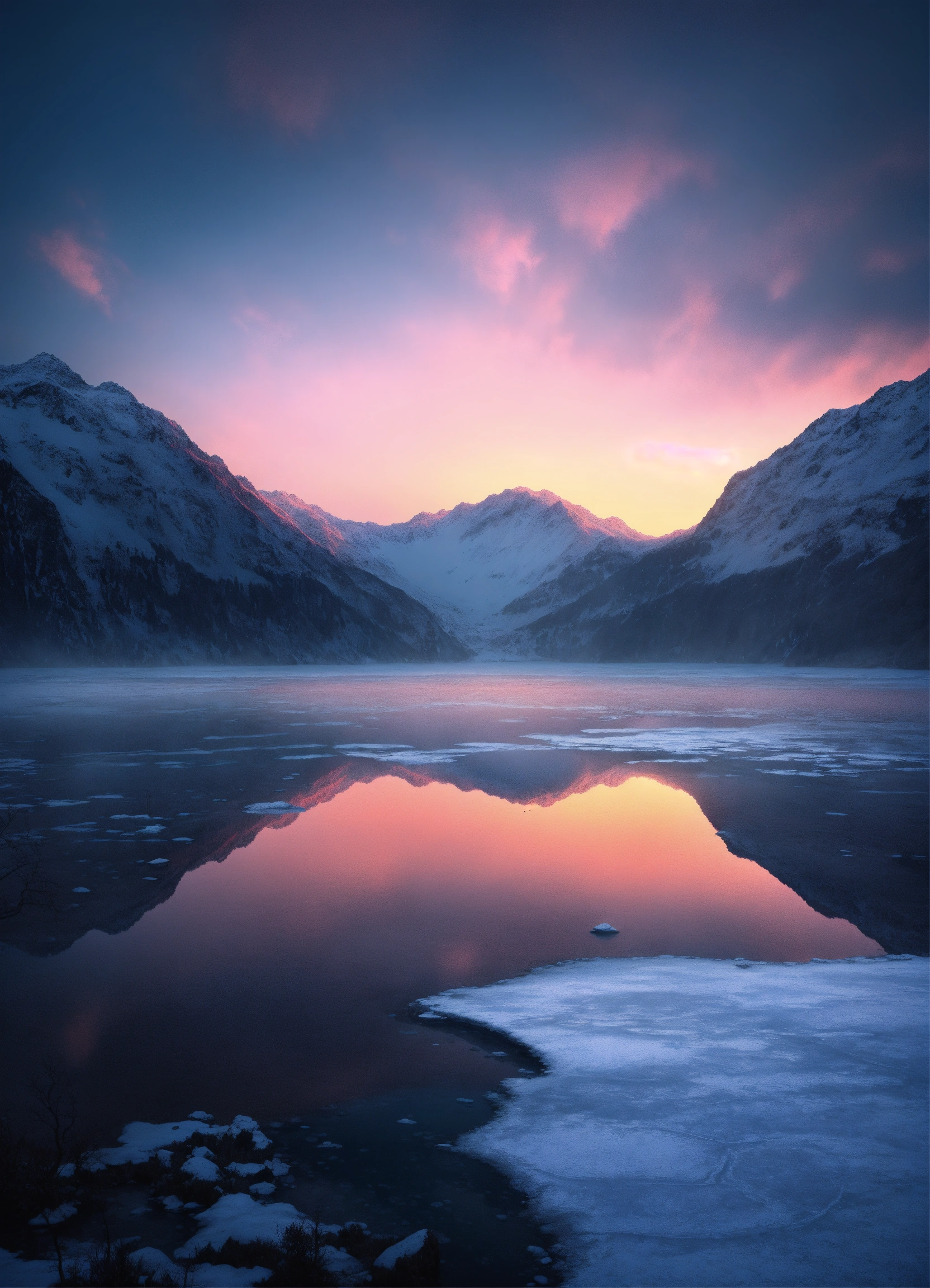 Lexica - A lake surrounded by a larger lake around it surrounded by ...