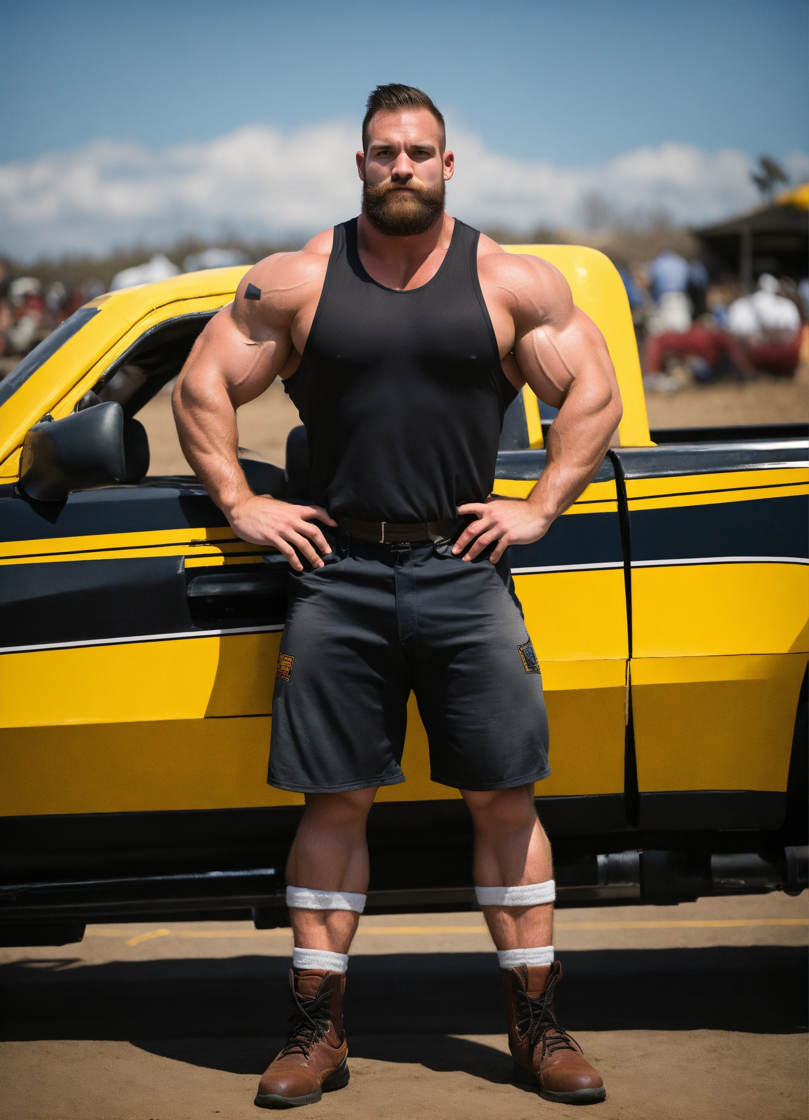 Lexica - 30-year-old wrestler with big muscles, bodybuilder, lumberjack ...