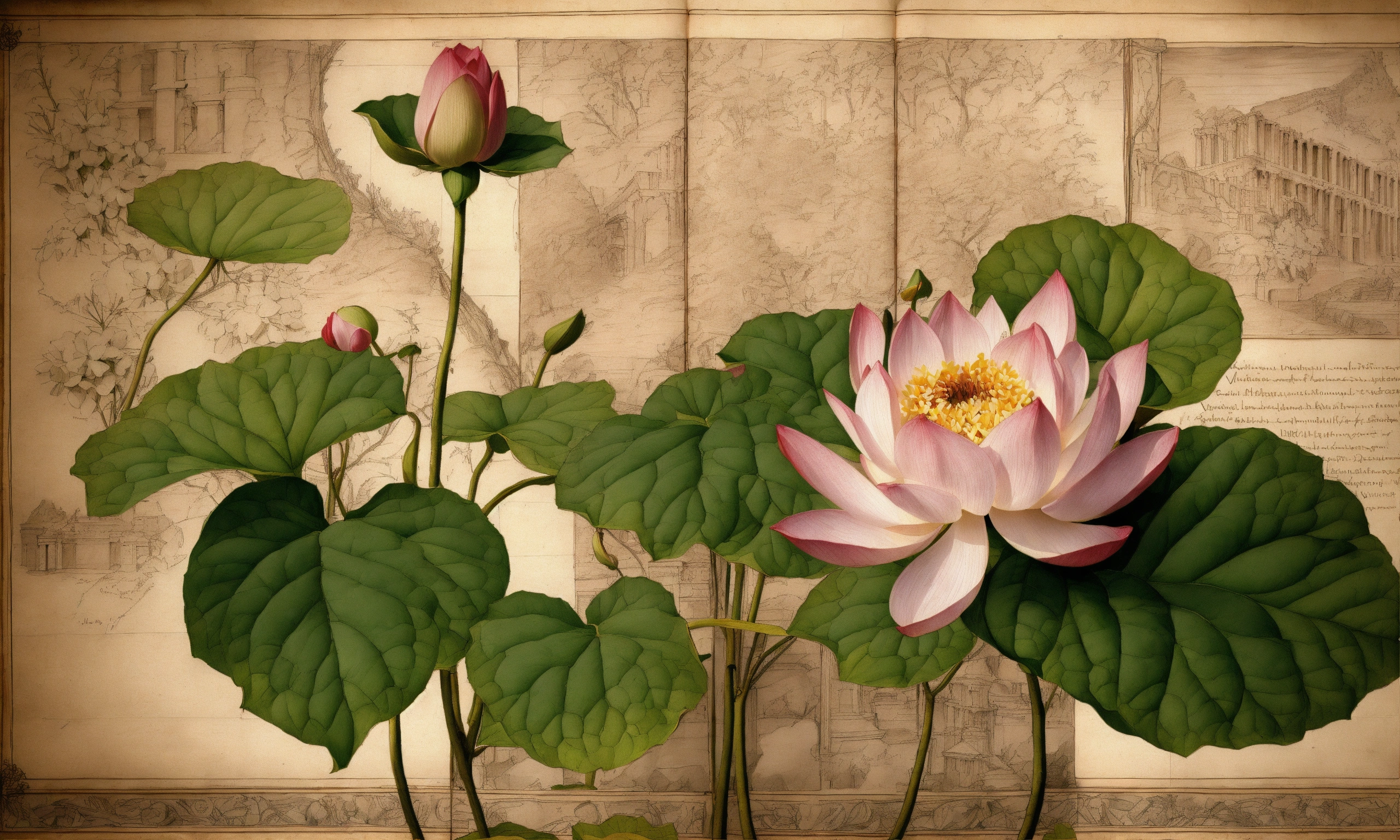 Lexica - ((heraldic pattern)) beautiful lotus and wisteria flowers ...