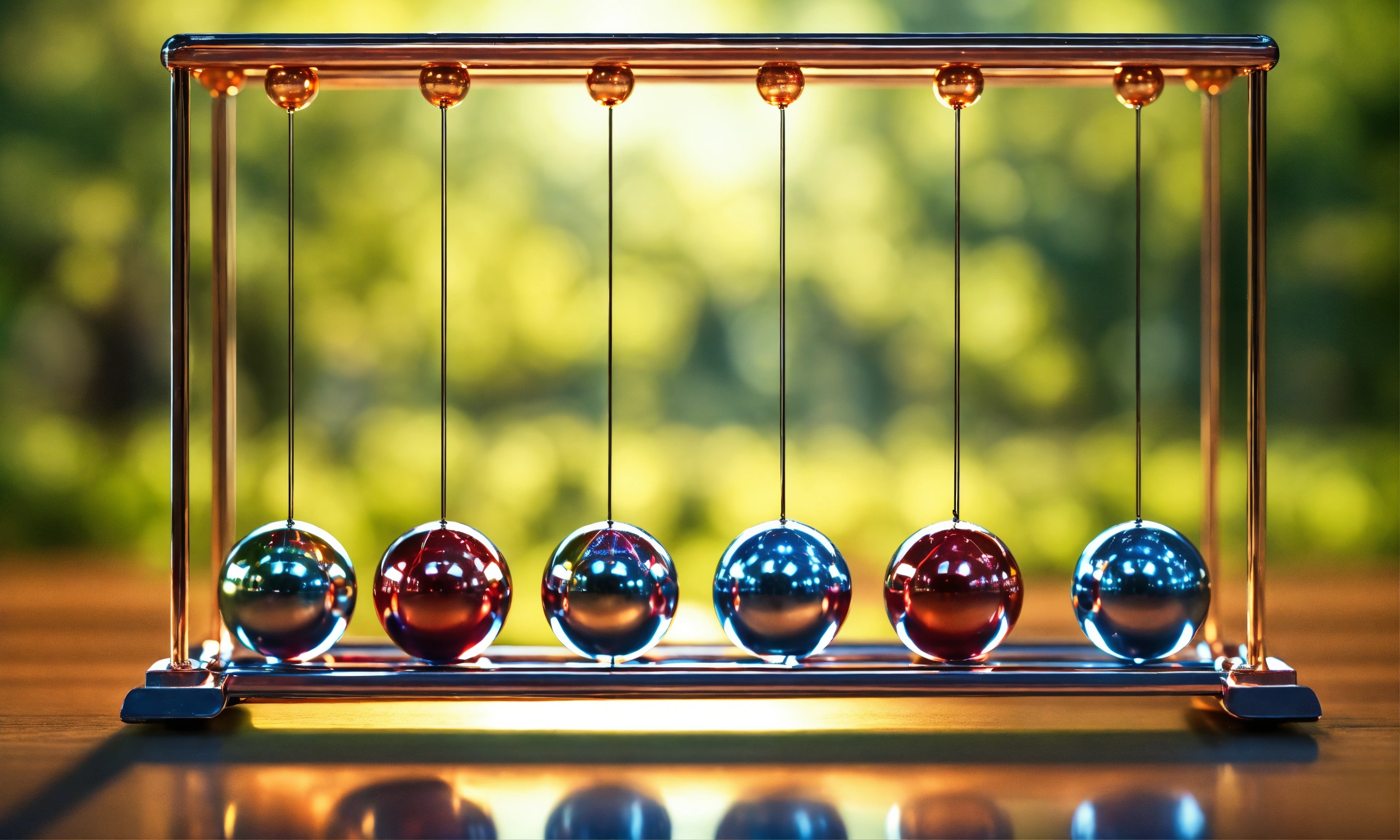 Lexica - Newtons cradle, pendulum isolated, five transparent balls ...