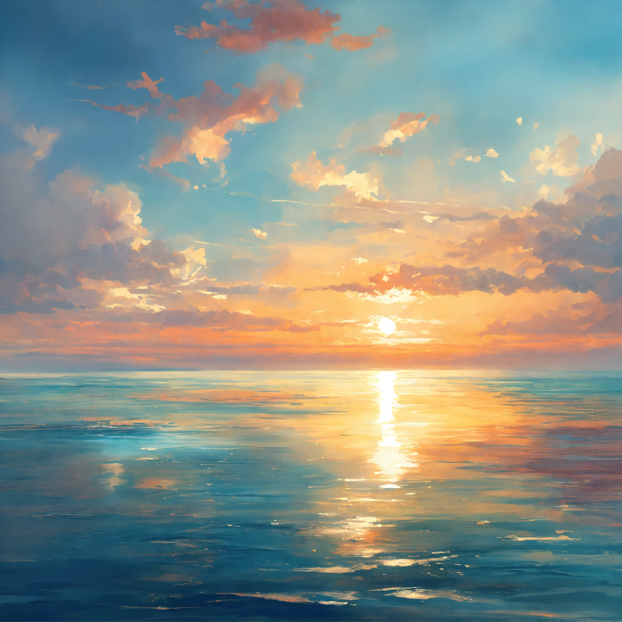 Lexica - Concept art of an endless empty calm ocean during a bright ...