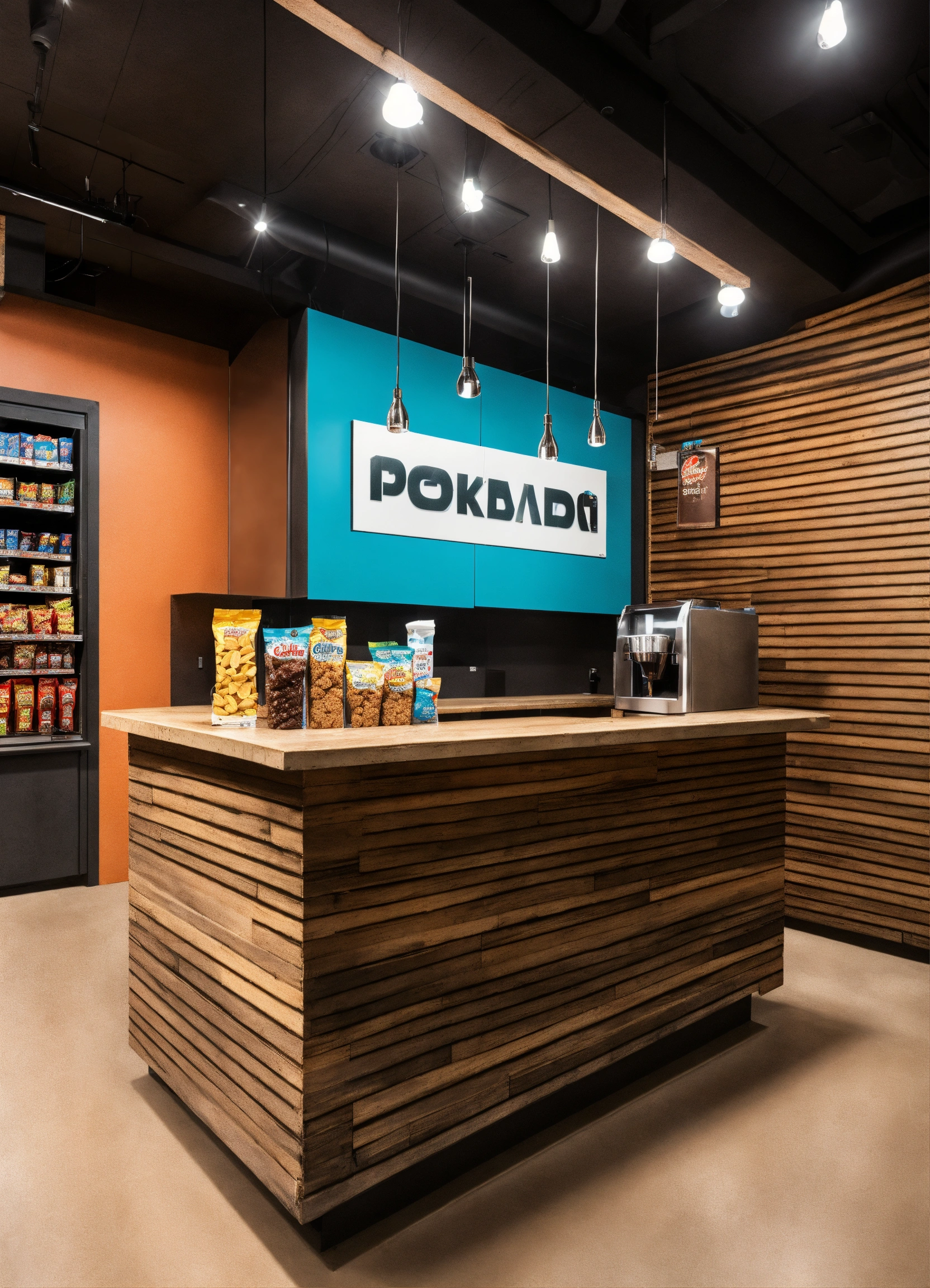 Lexica - A self serve breakroom snack bar with snacks on an easy to reach shelf for employees to ...