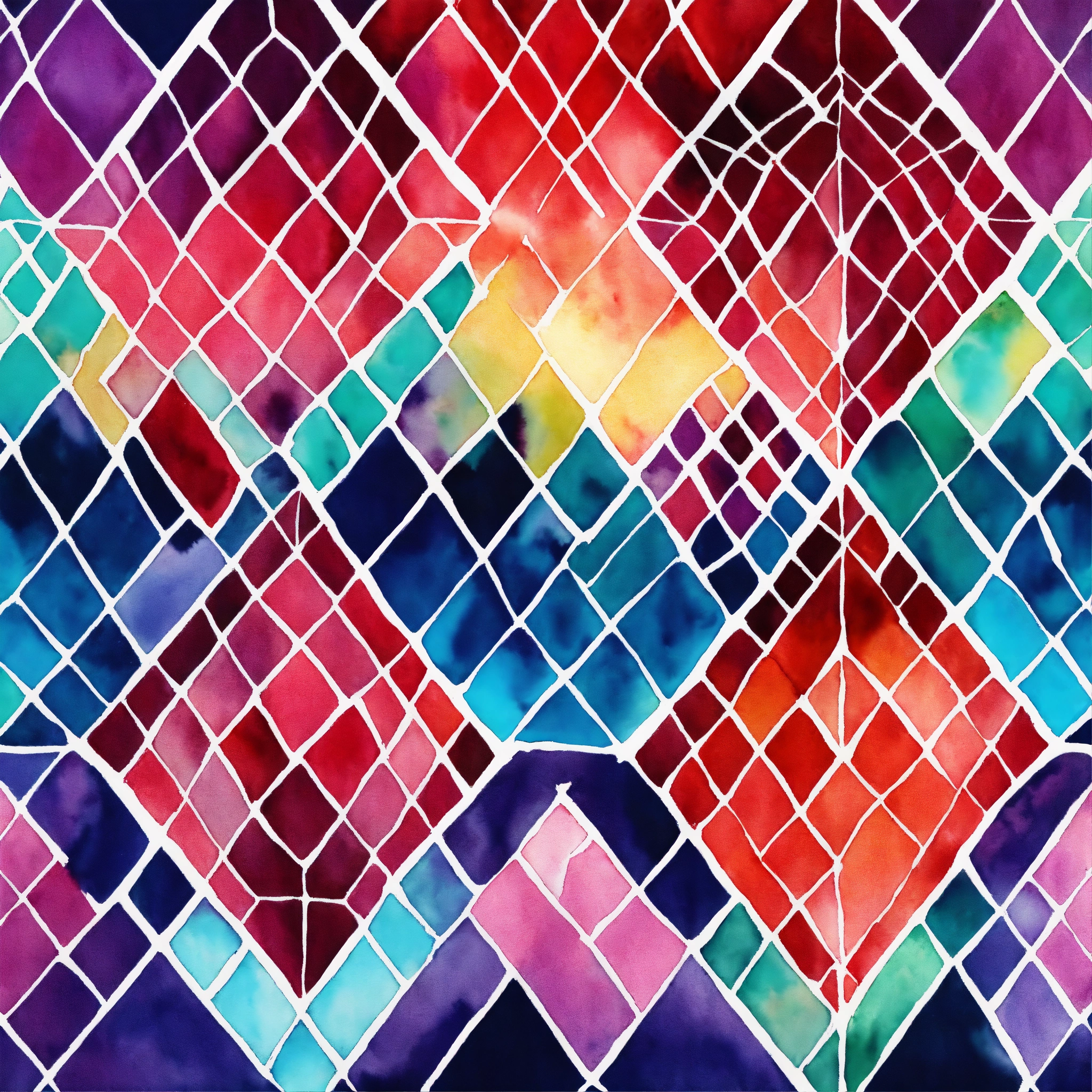 Lexica - Graduated ombré watercolor argyle pattern. Mixed poly accent ...