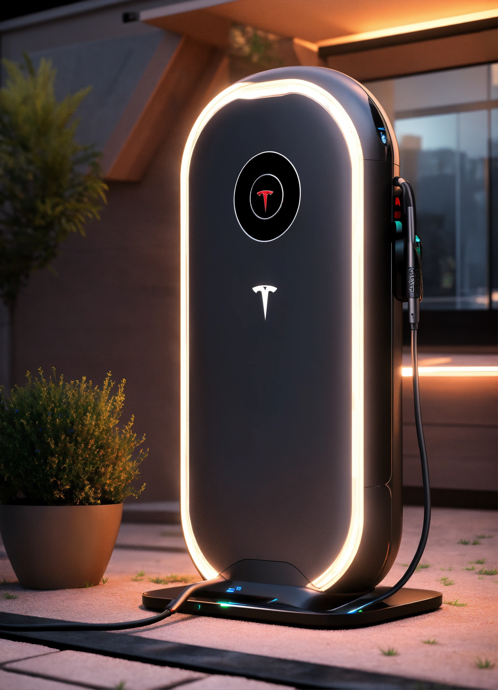 Lexica - Tesla portable home EV charger, futuristic, 3D, unreal engine,