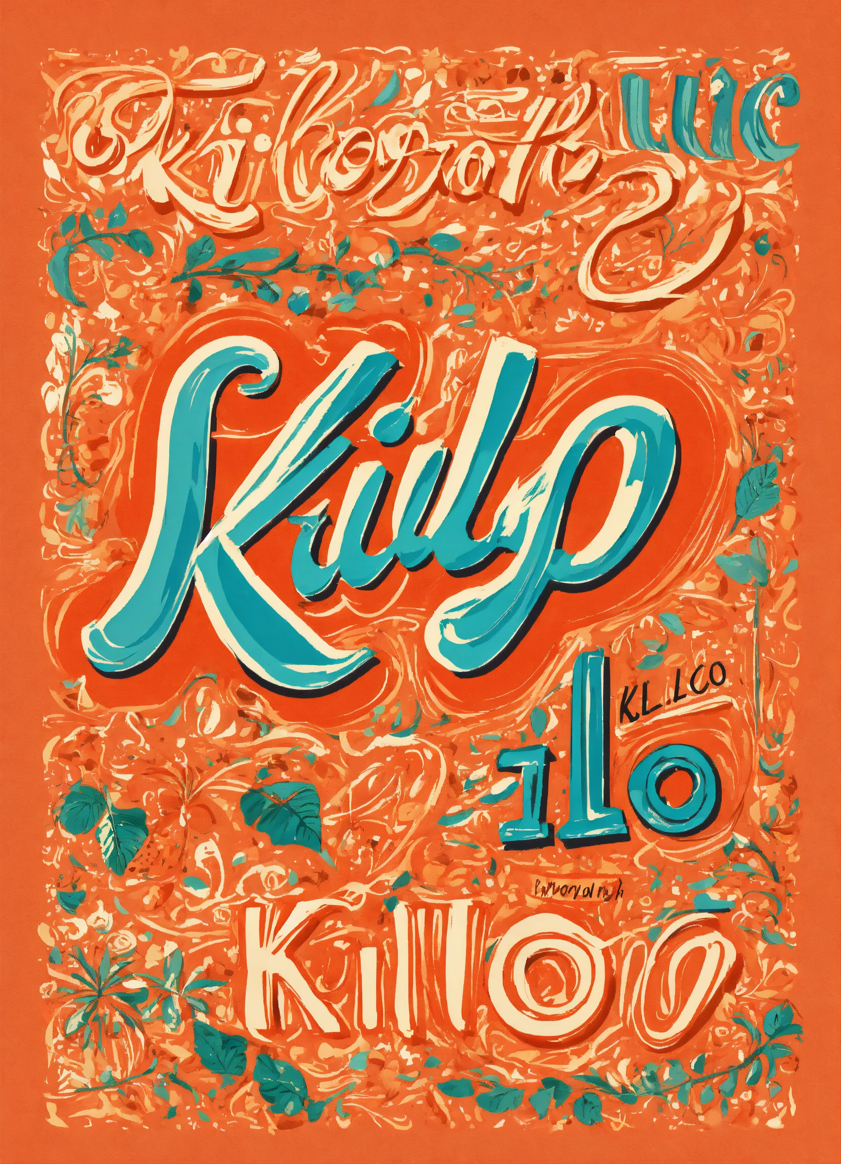 Lexica - The word Kilo in a fun cursive typography style