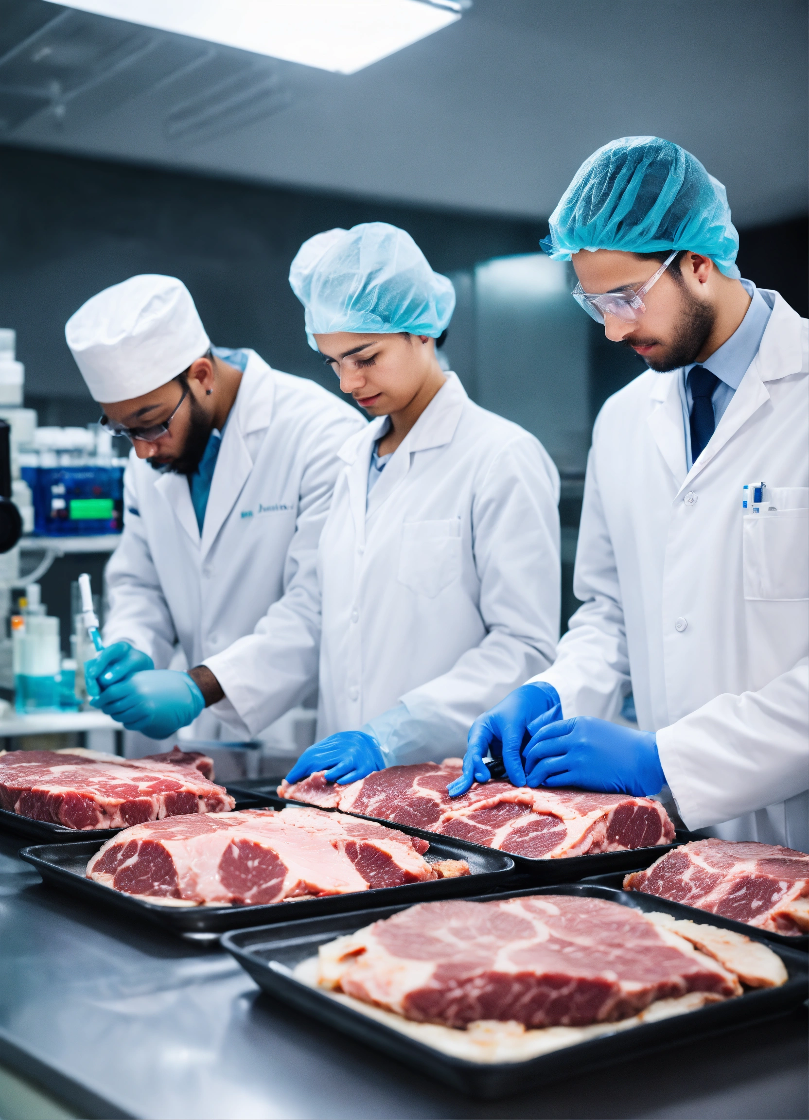 Lexica - Groupd of diverse scientiste wearing lab coats working on ...