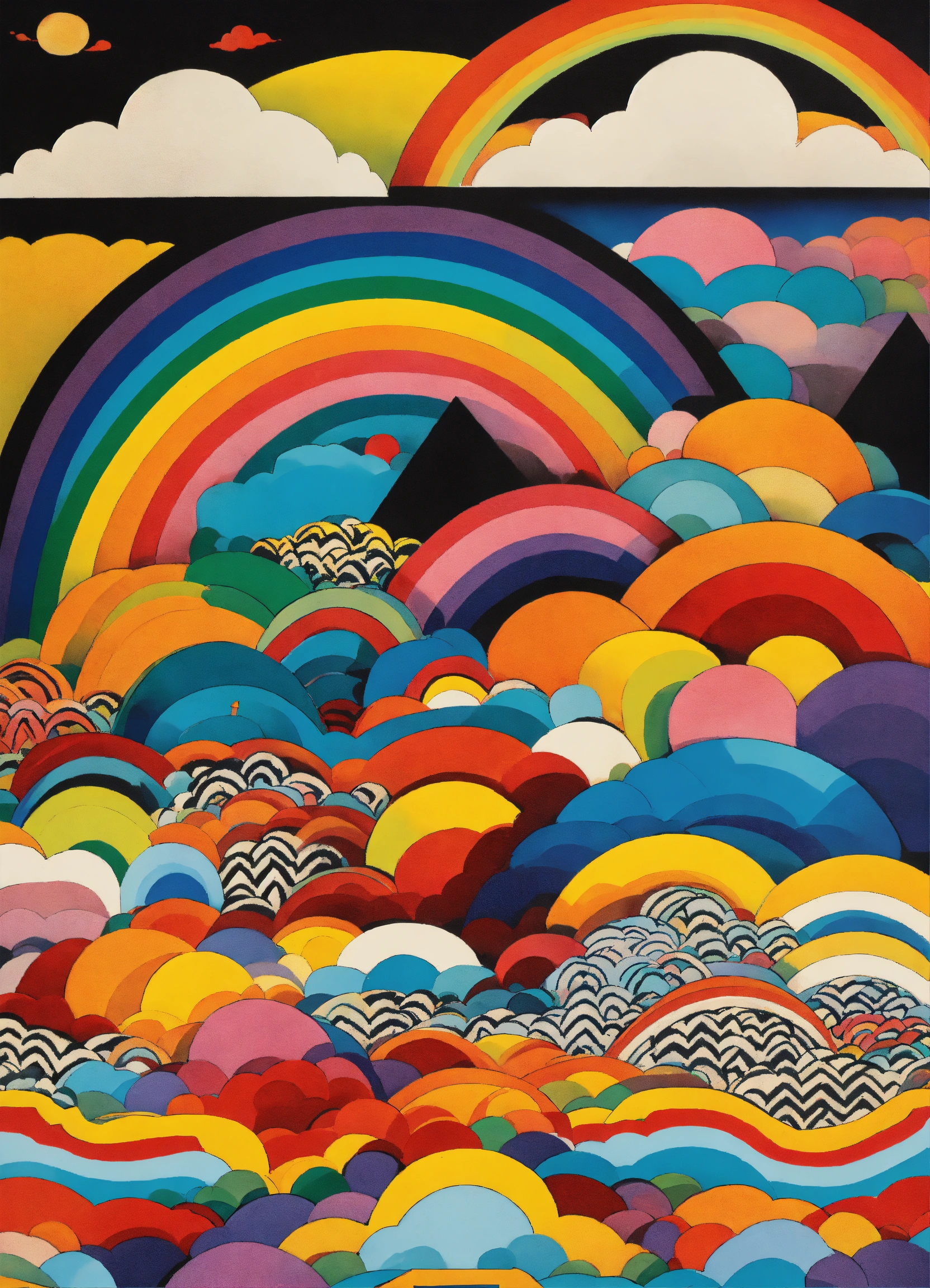 Lexica - Japanese vintage poster, cubist interpretation fused with ...