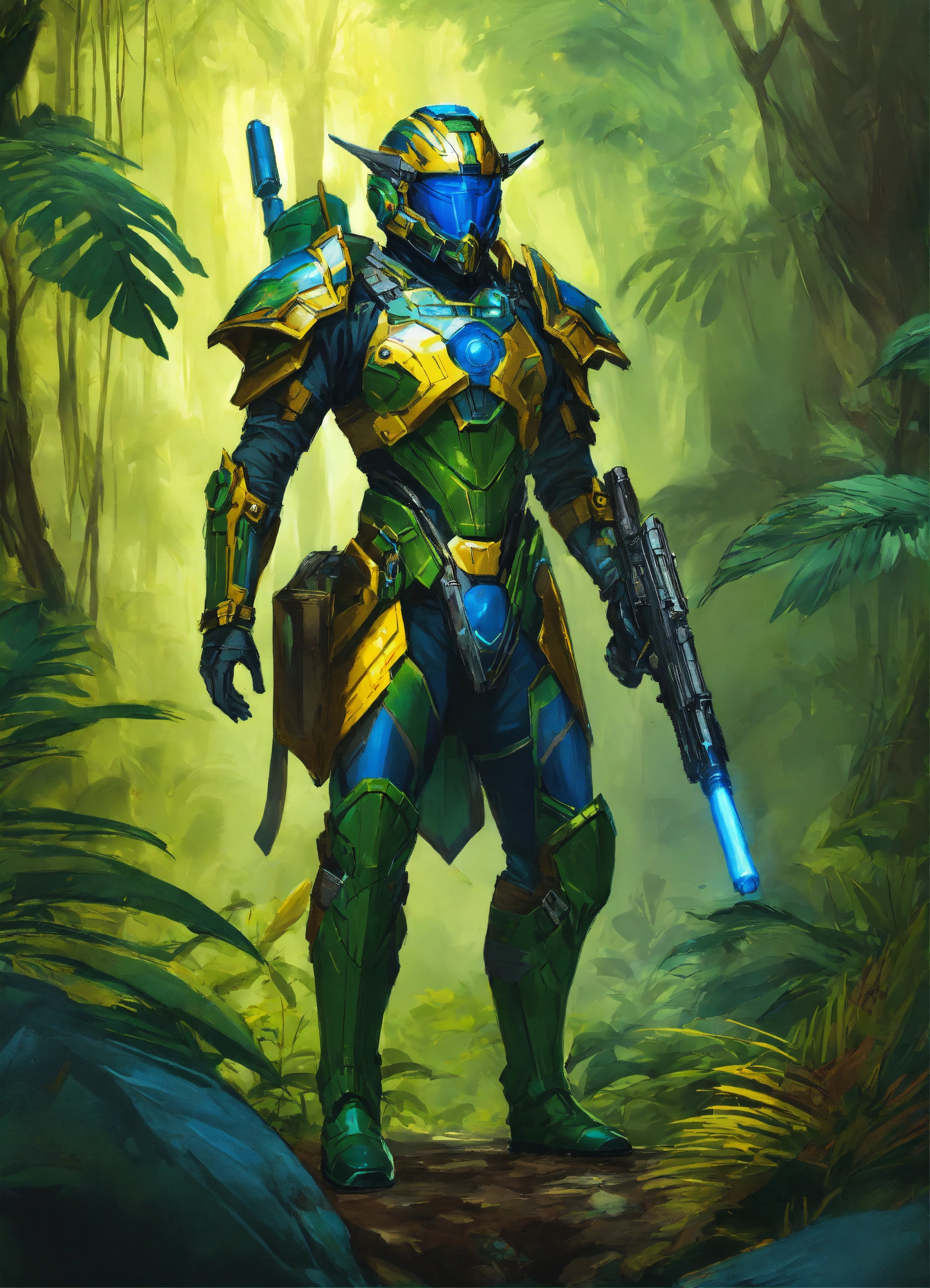 Lexica - Epic drawing of a full body of a high elf sci fi soldier ...