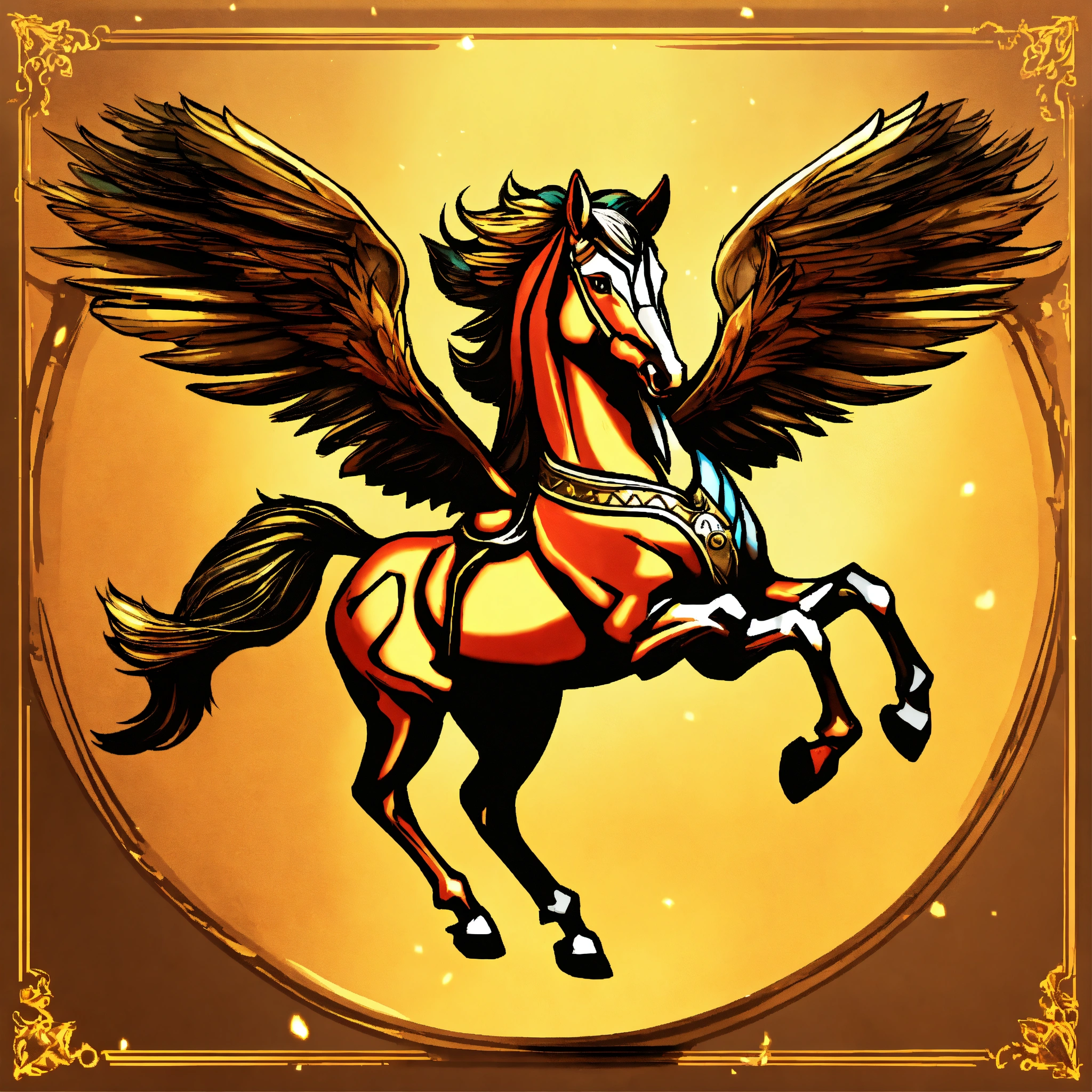 Lexica - Spell summon holy steed pegasus, game icon, stylized, simple ...