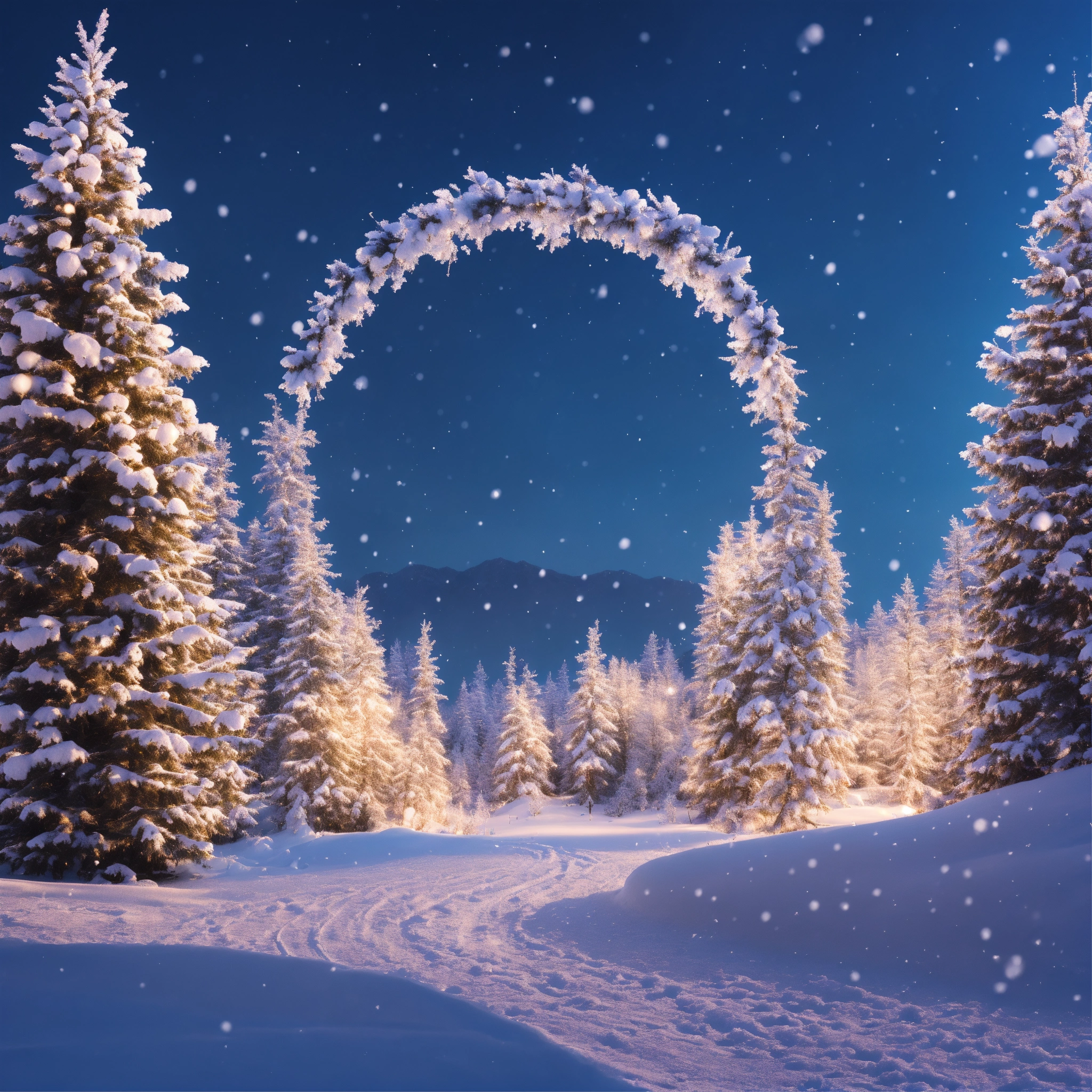 Lexica - Create a minimalist wintry round png border.4K HD, HDR