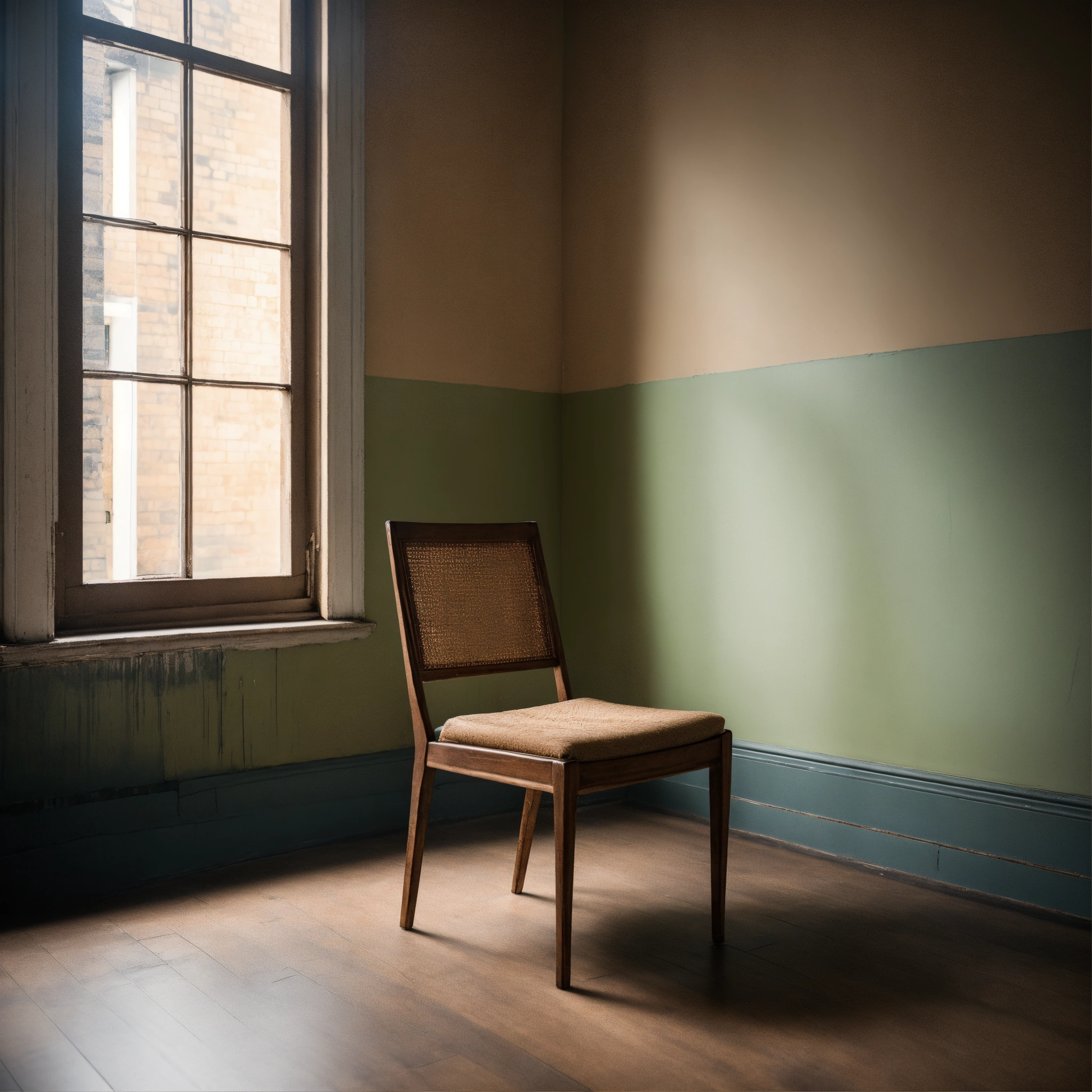 Lexica - High-resolution photography of a empty room with a chair, a ...