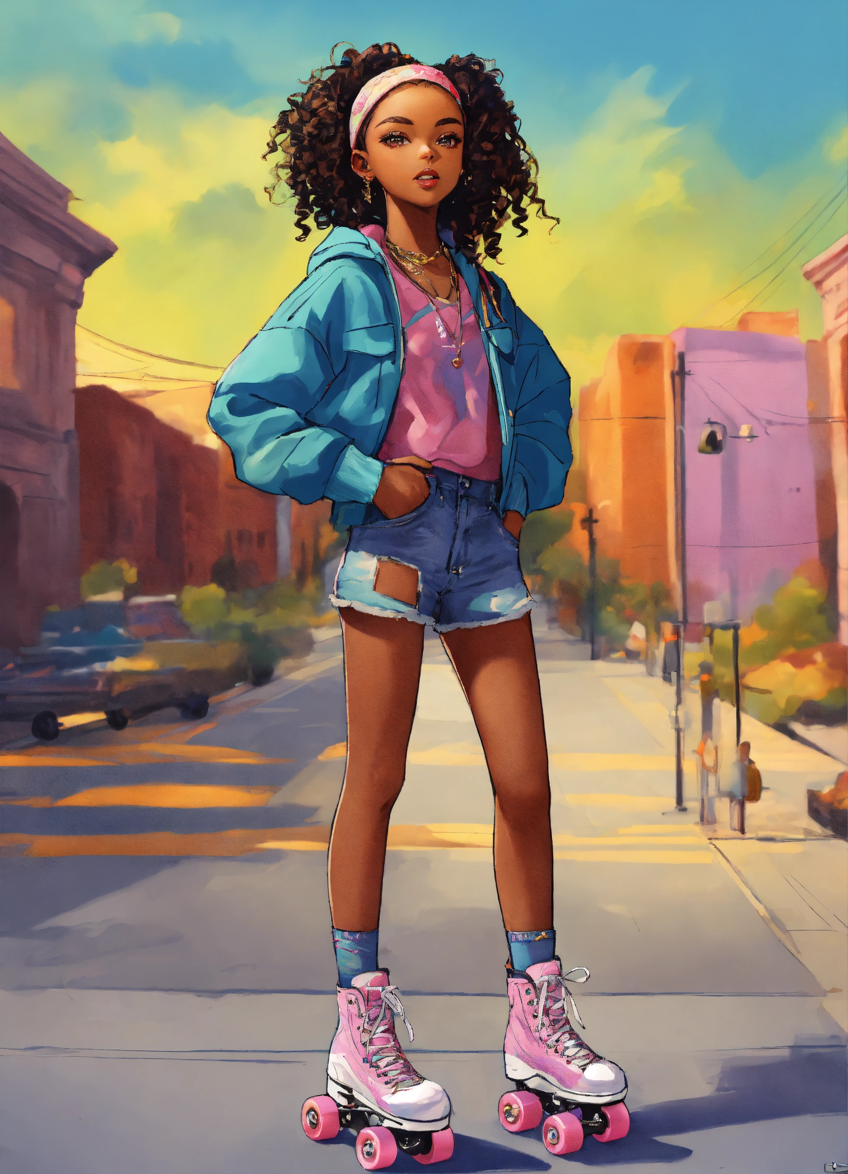 Lexica - Roller skating, storybook illustration, roller skating, Main ...